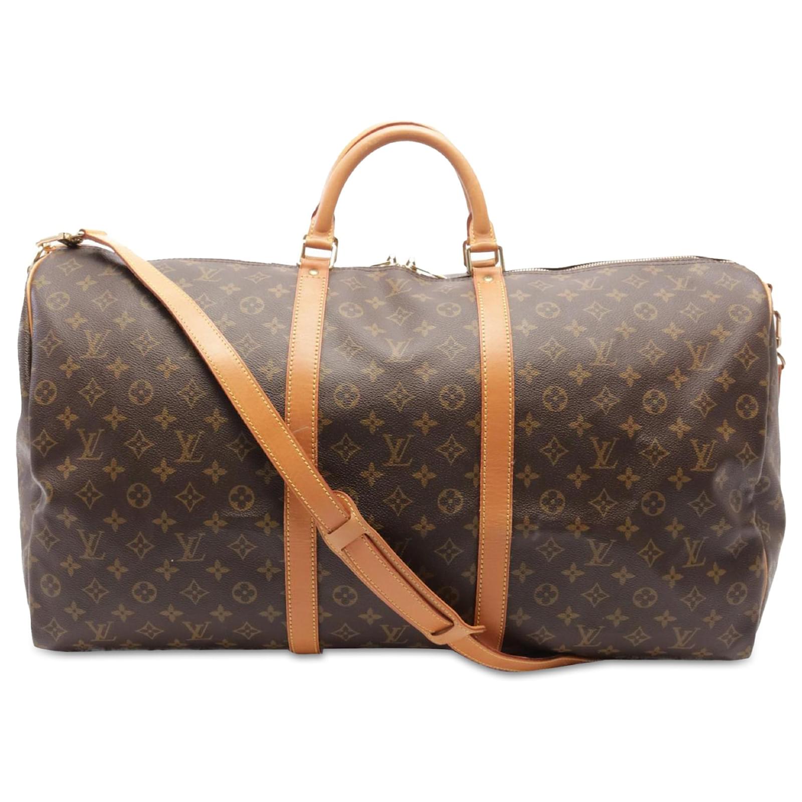 Louis Vuitton Brown Monogram Keepall Bandouliere 60 Leather Cloth ref.1987618 - Joli Closet