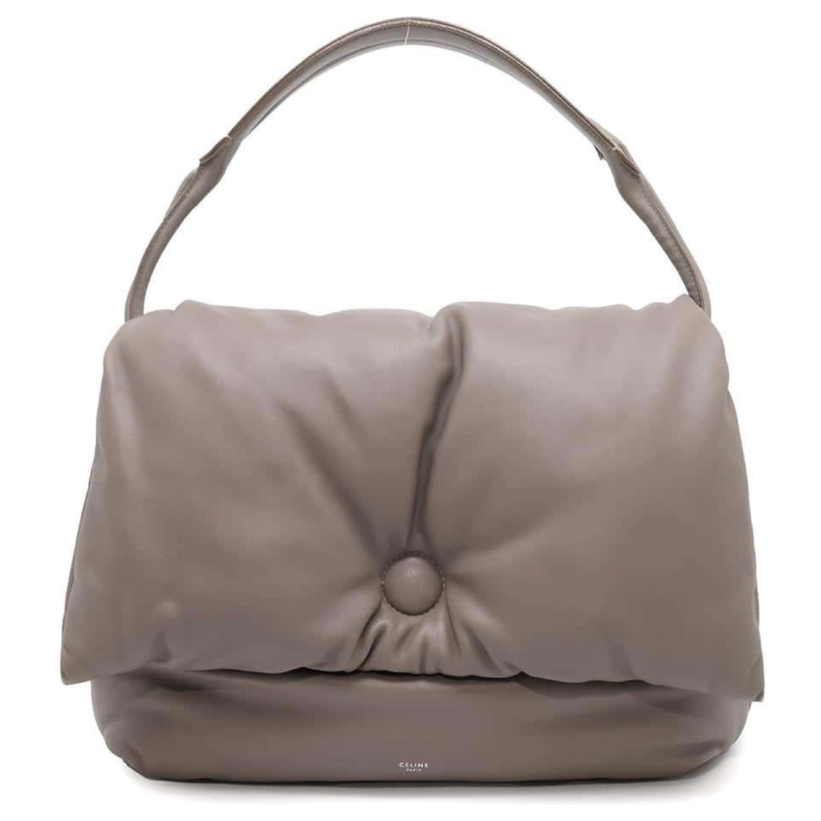 Céline Celine Gray Leather Shoulder Bag Brown ref.1987767 - Joli Closet