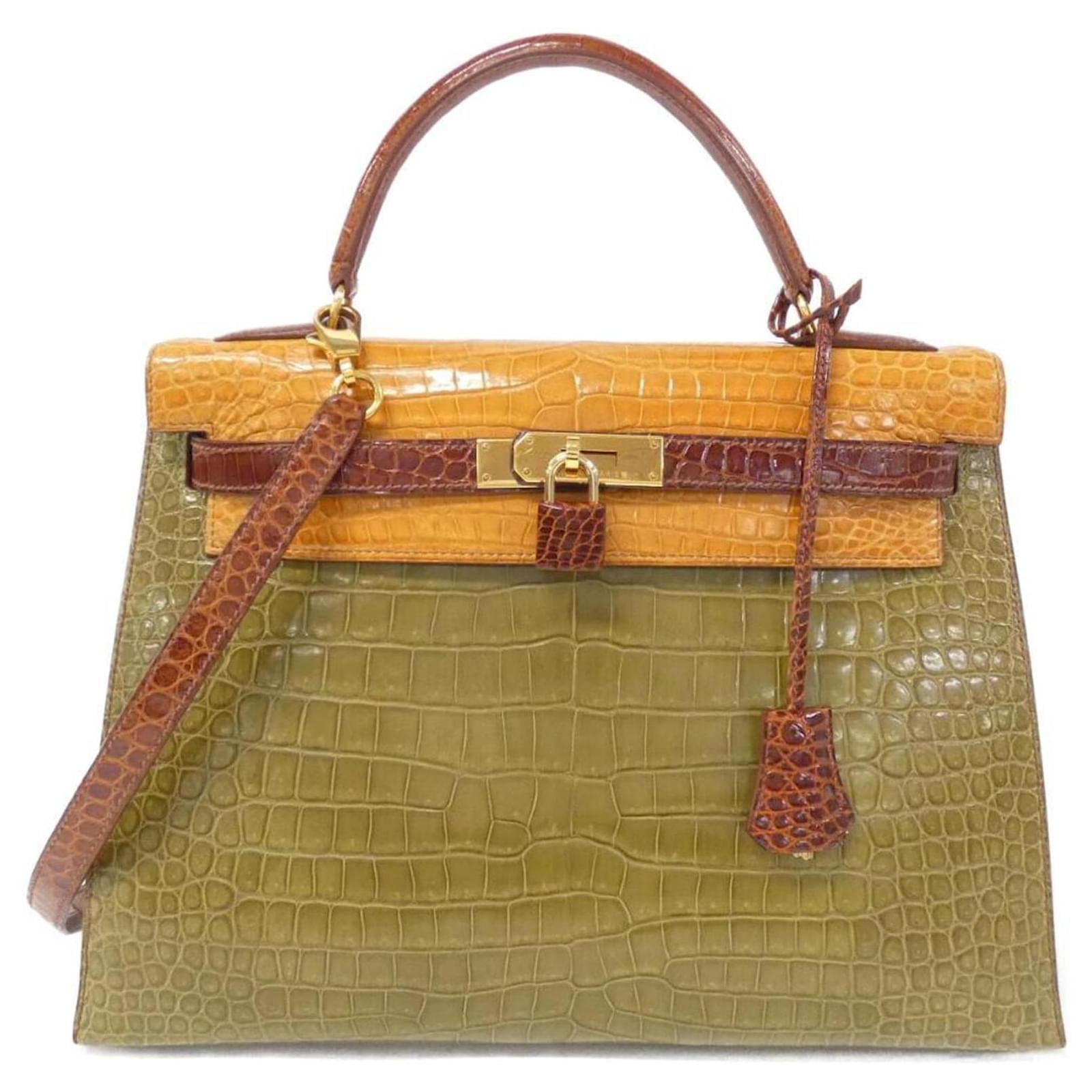 Hermès Hermes Kelly 32cm Handbag Brown Multiple colors Golden Leather ...