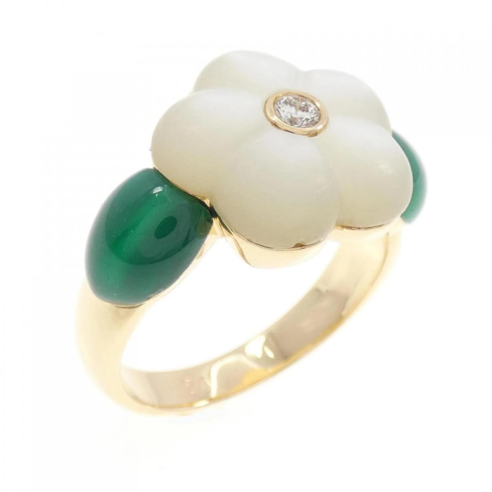 Van Cleef & Arpels Flower Color Stone Ring Golden Yellow gold ref ...