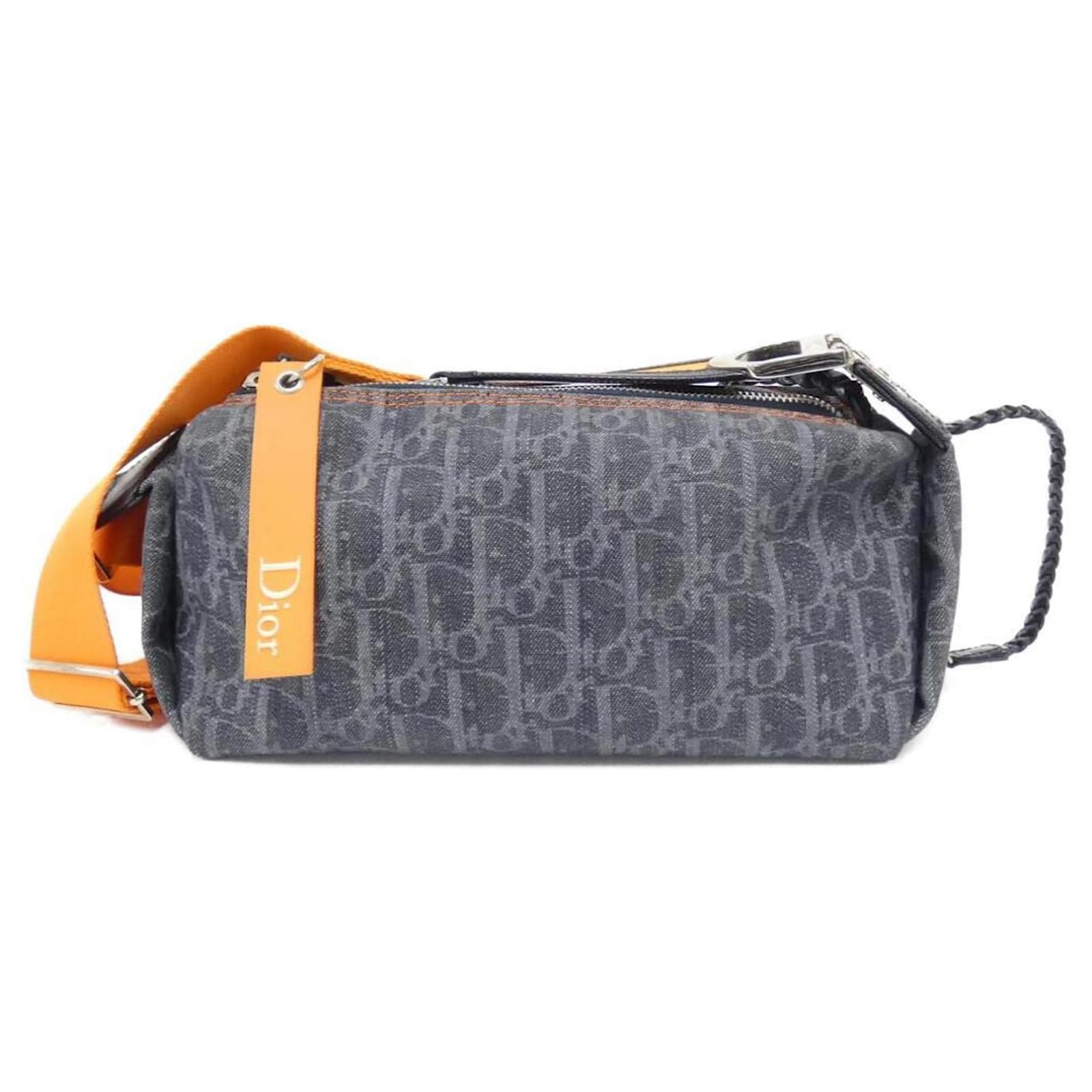 Christian Dior Black and Orange Shoulder Bag Leather Denim ref.1988864 ...