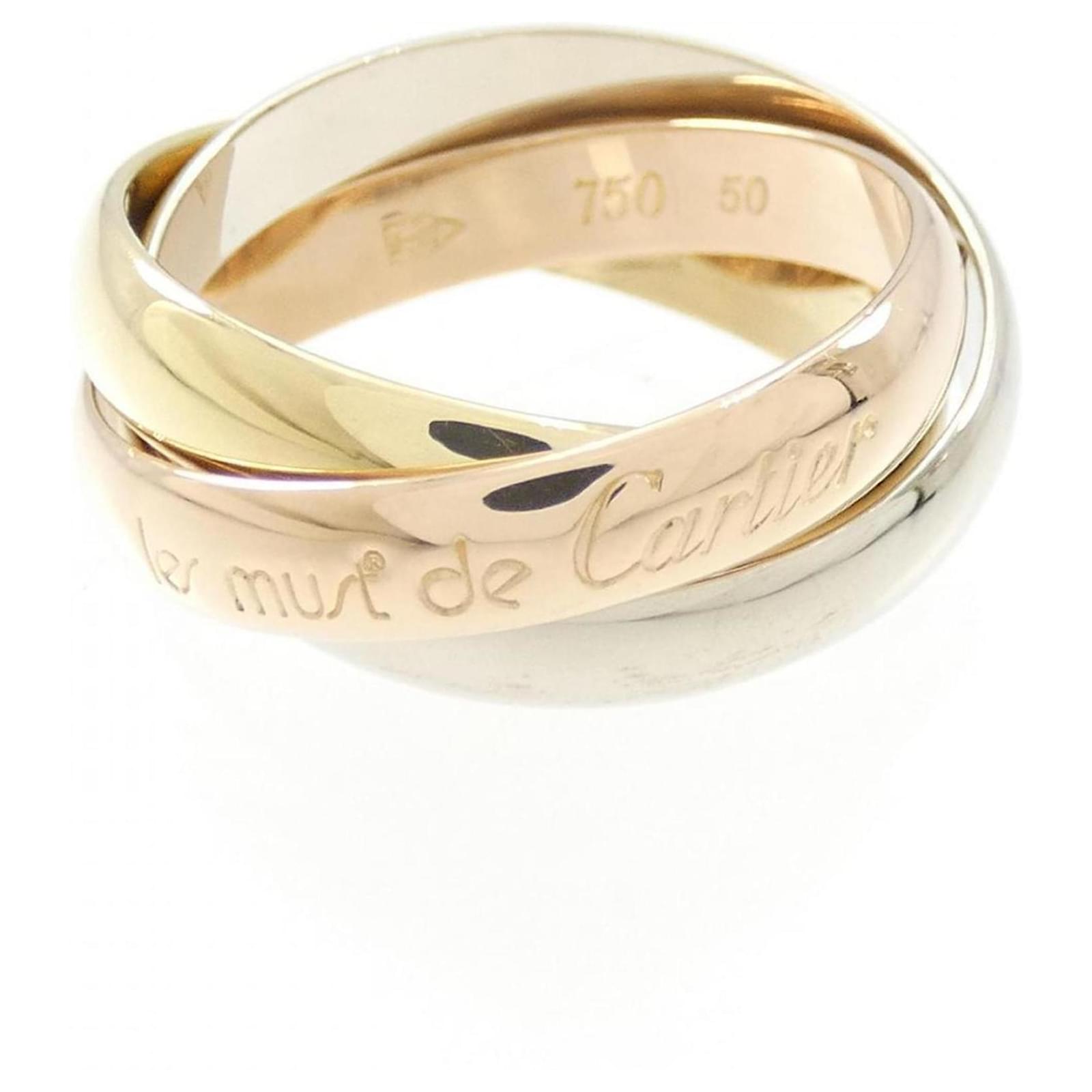 Bague Trinity de Cartier Or blanc Or jaune Or rose ref.1988950 - Joli ...