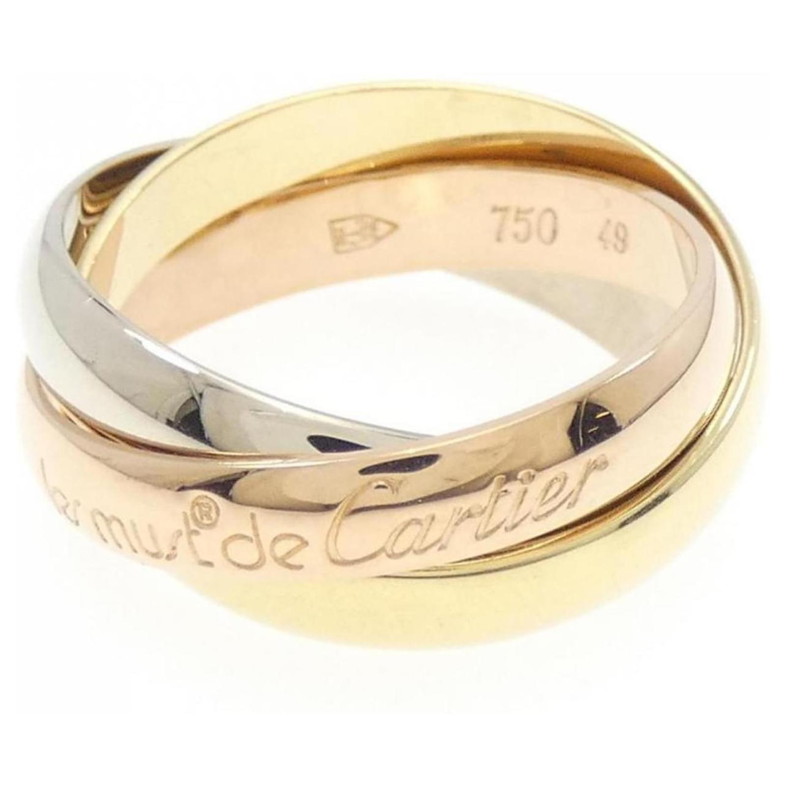 Bague Trinity de Cartier Or blanc Or jaune Or rose ref.1989015 - Joli ...