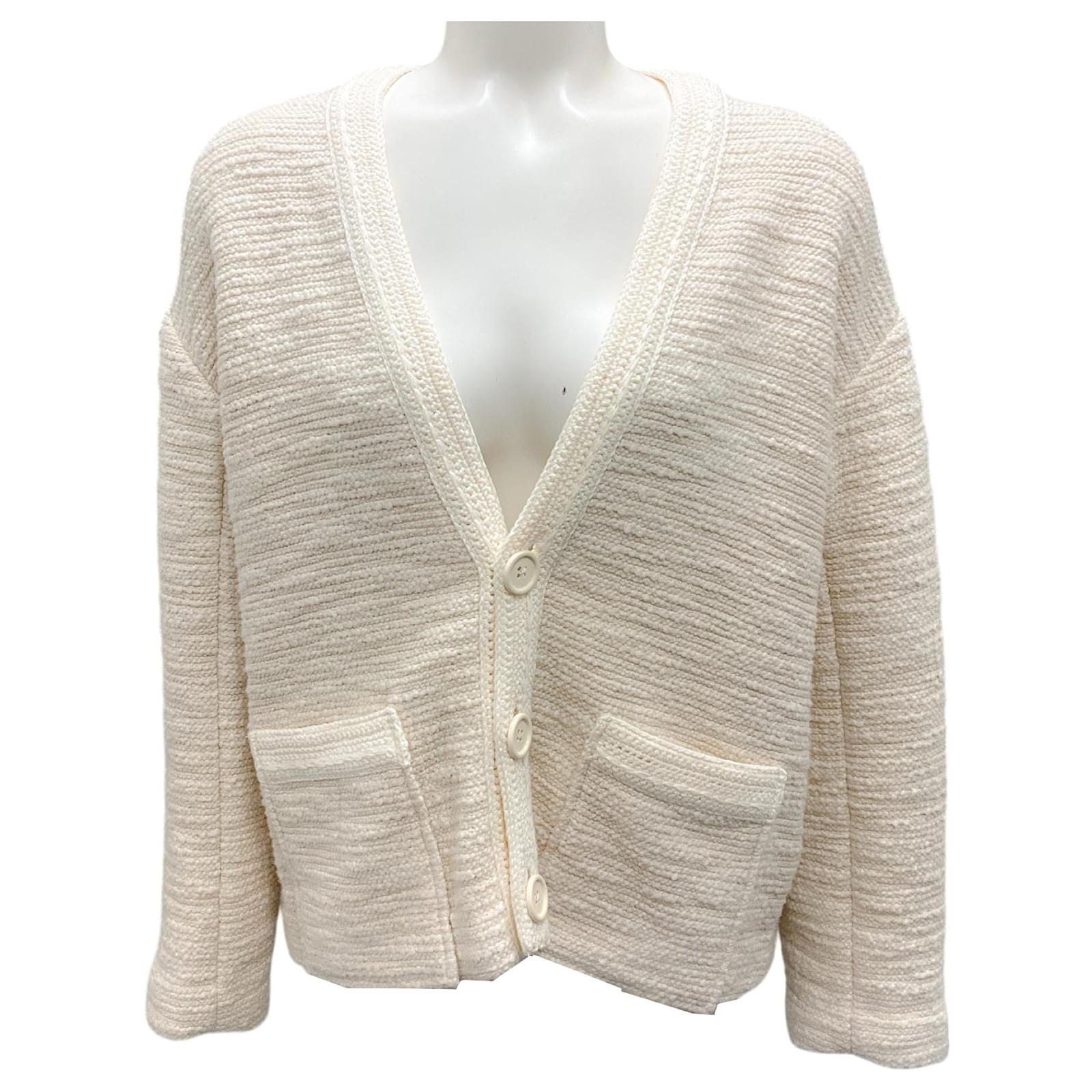 A.L.C. Ivory Peyton Cotton Boucle Jacket Cream ref.1990796 - Joli Closet
