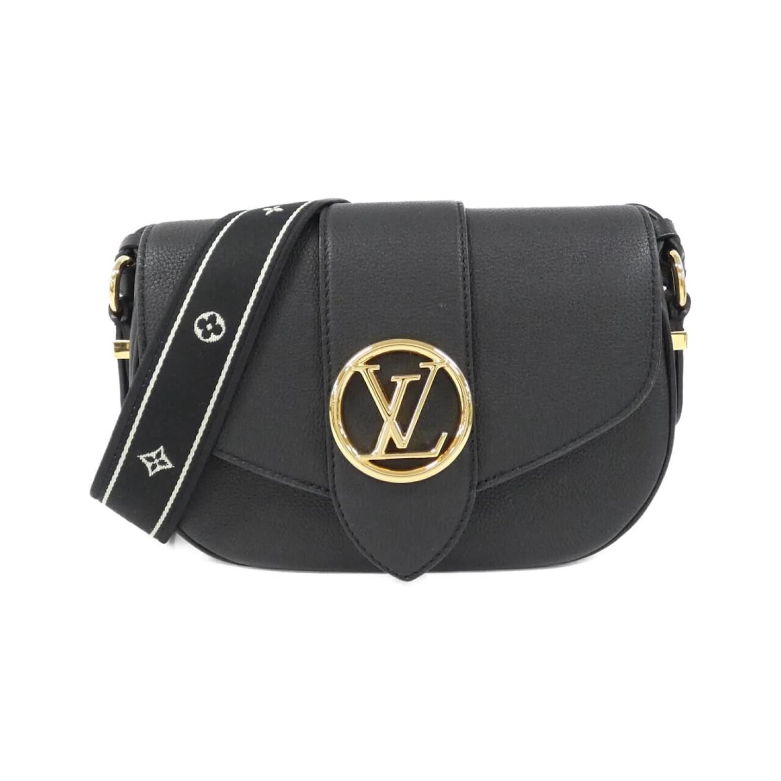 Louis Vuitton LV Pont Neuf Soft MM M58967 Shoulder Bag Black Leather ...