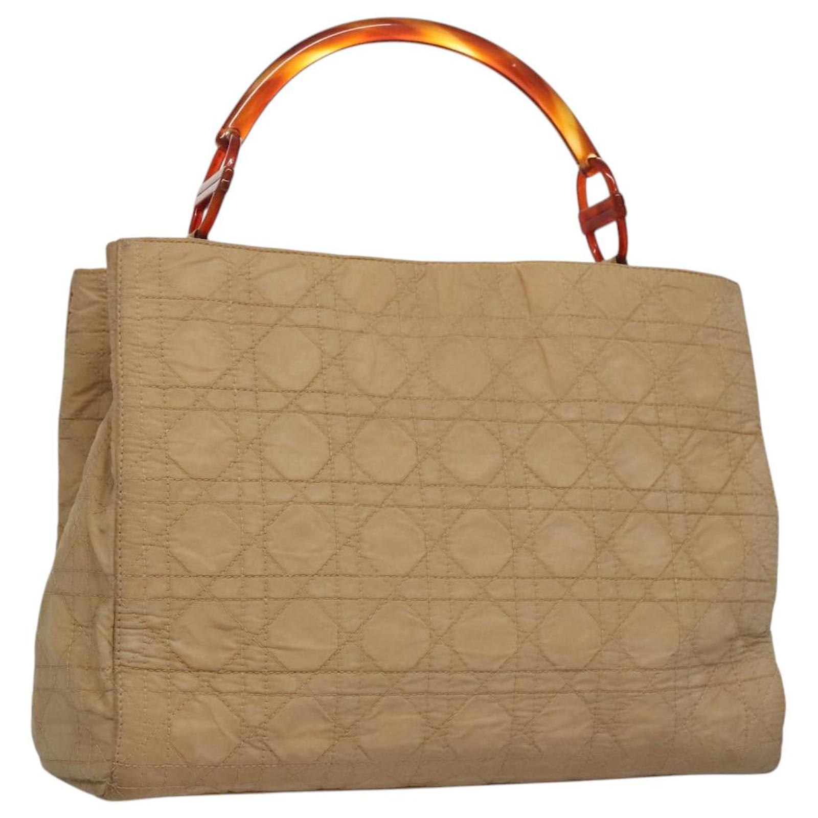 Christian Dior Hand Bag Nylon Beige Auth 109697 ref.1992383 - Joli Closet