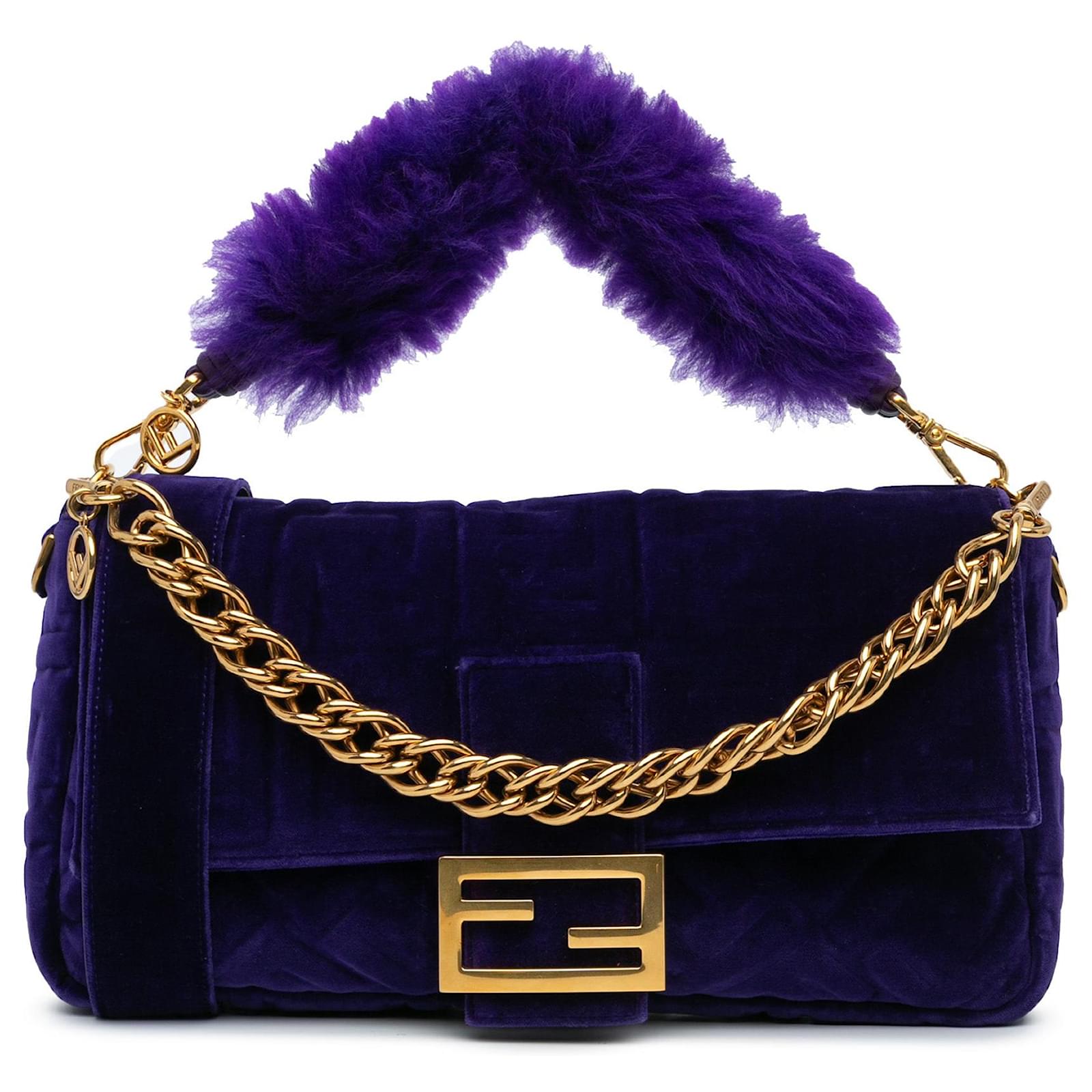 FENDI Handbags Velvet Purple ref.1992713 - Joli Closet