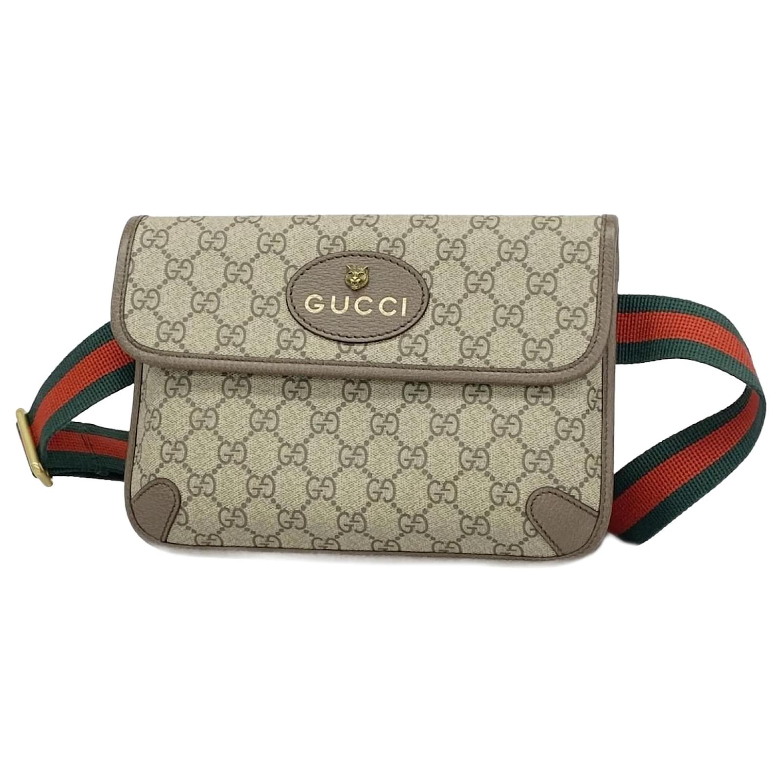 Gucci Waist Bag GG Supreme Sherry Line Brown Beige Plastic ref.1993407 ...