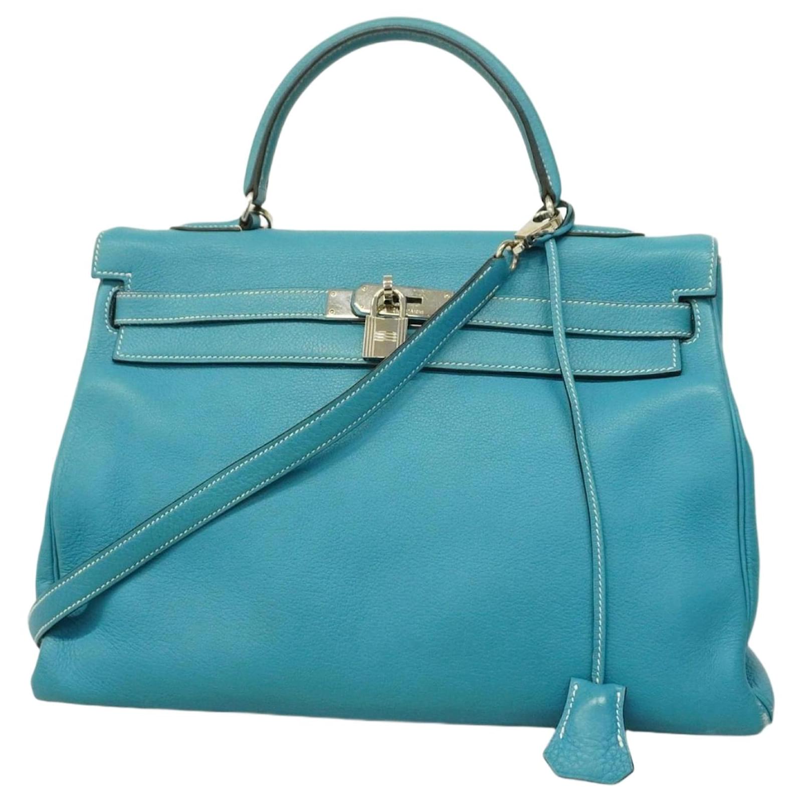 Hermès Kelly 35 Blue Leather ref.1994626 - Joli Closet