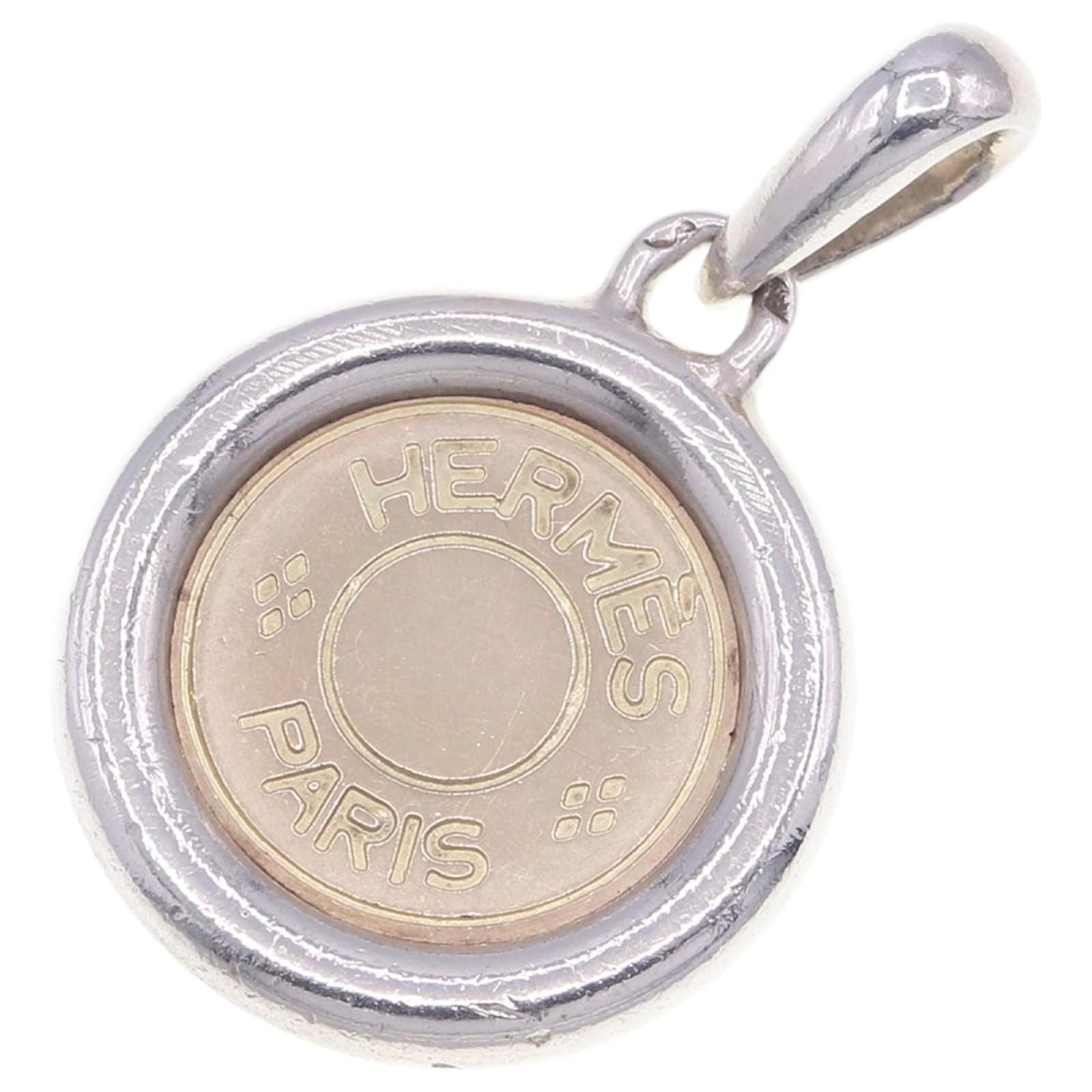 Hermès Hermes Sterling Silver and Yellow Gold Pendant Necklace ref ...