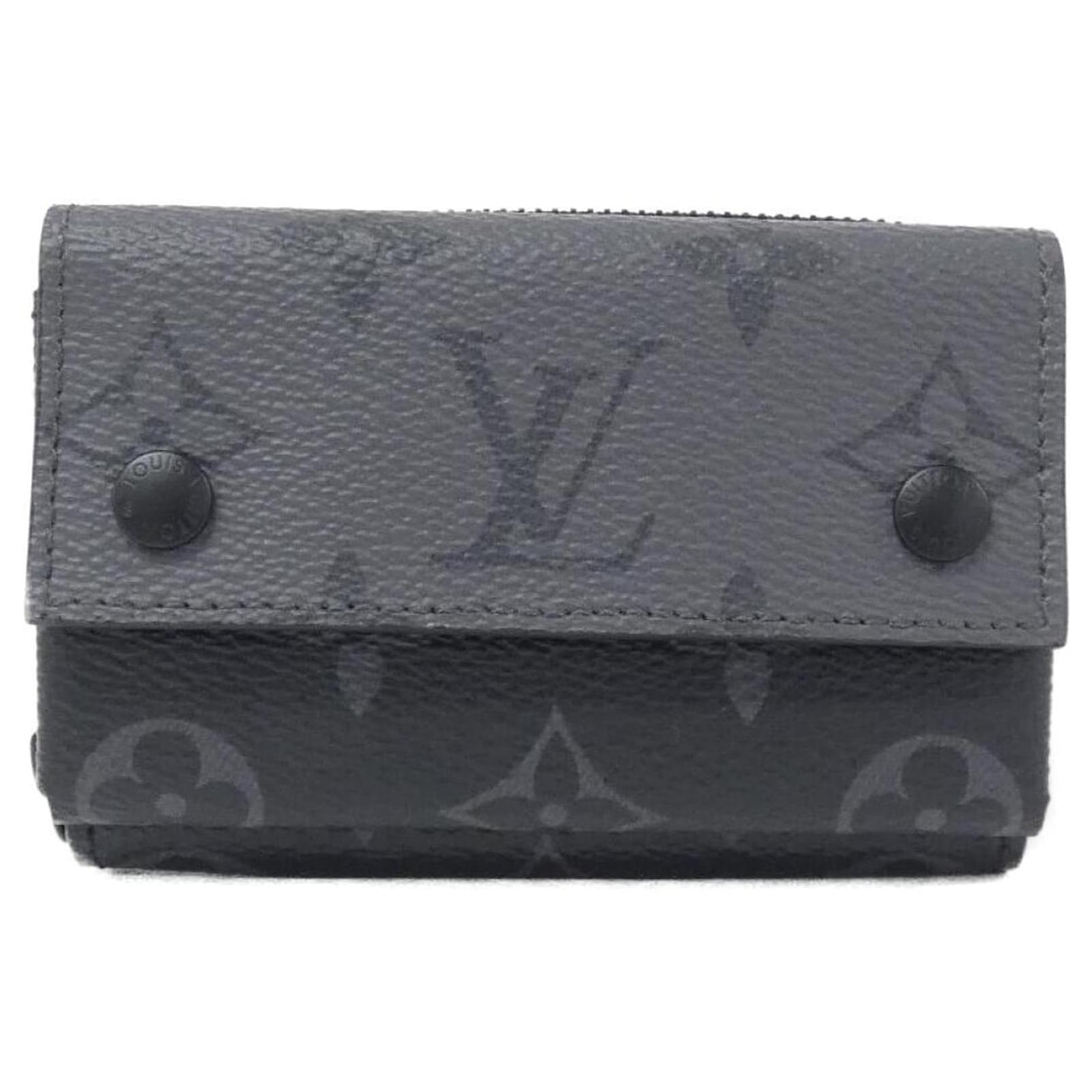 Louis Vuitton Monogram Eclipse Coin Purse Black Cloth ref.1995363 ...