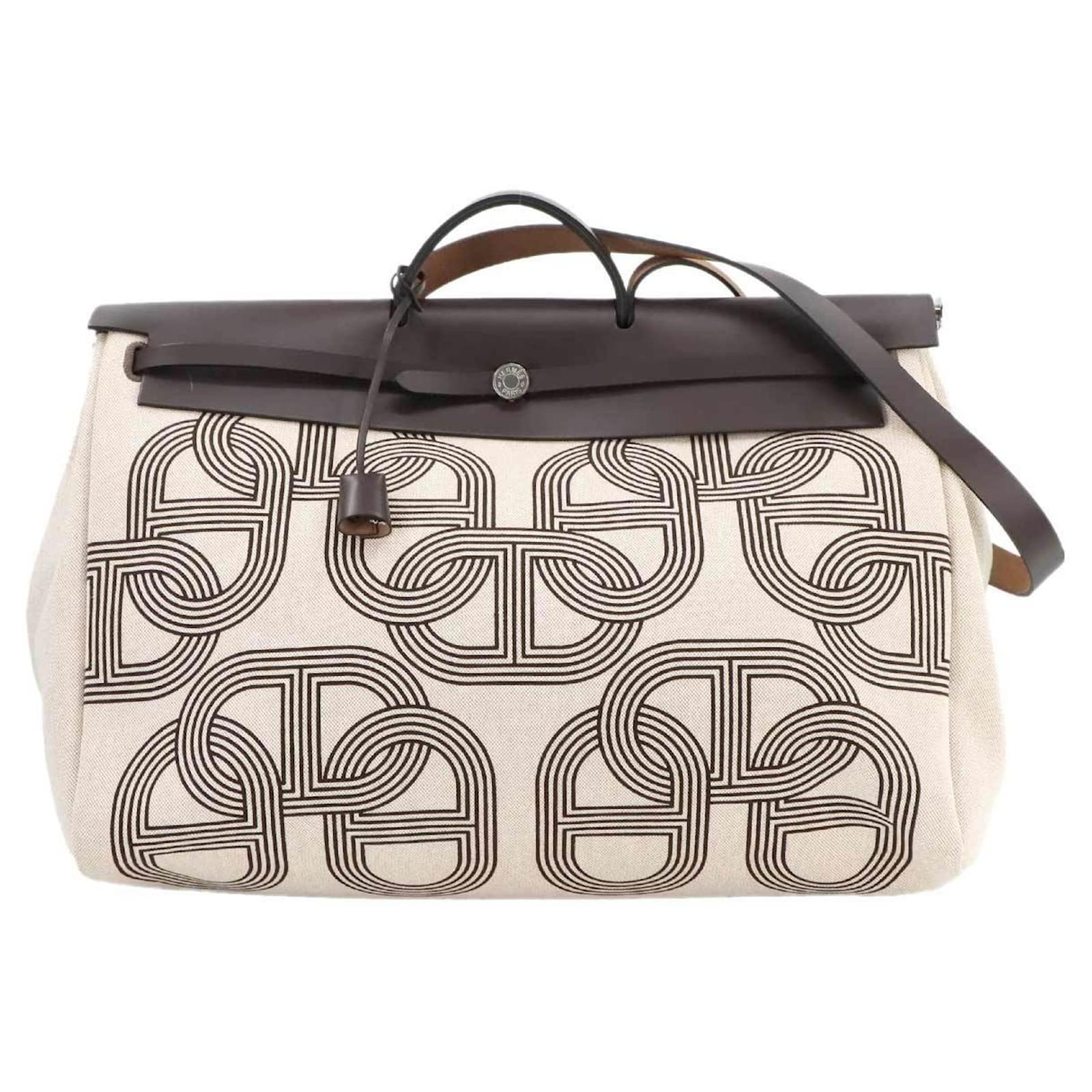 Hermès Hermes Her Bag Zip Retourne Cabin 50 Cream Damier ebene Cloth ...