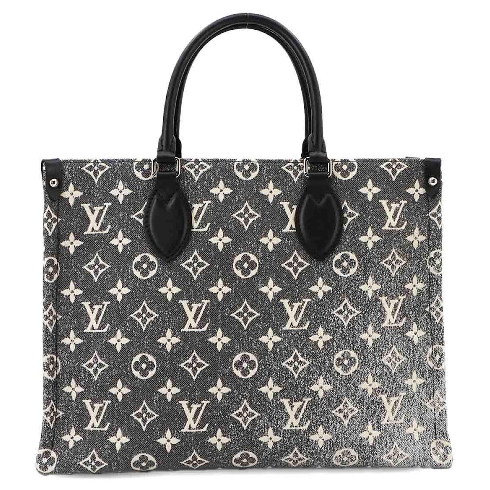 Louis Vuitton Monogram Jacquard Denim On the Go MM Tote Brown Black ...