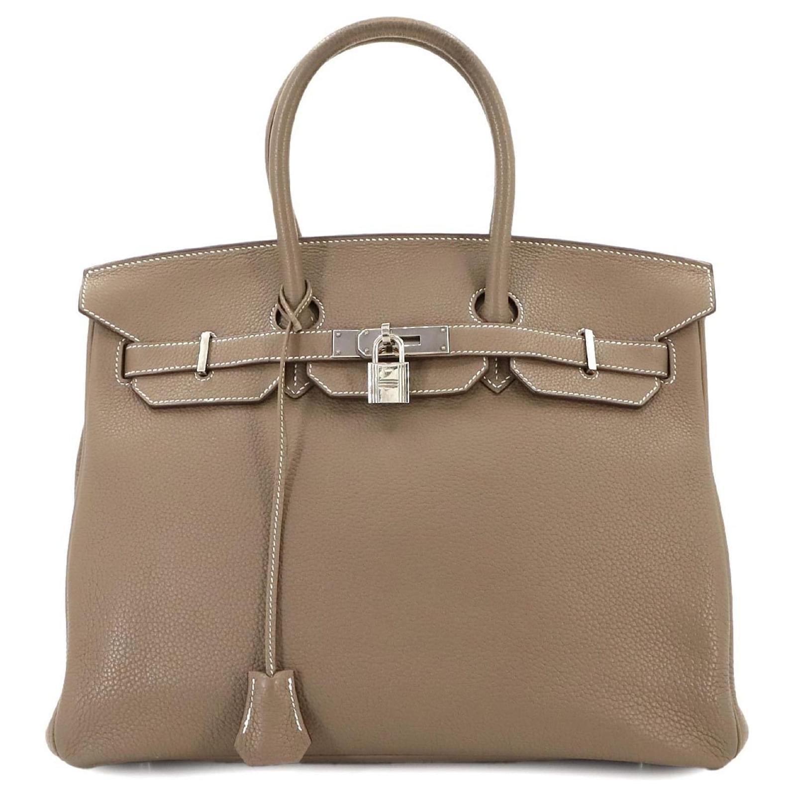 Hermès Hermes Birkin 35 Handbag in Etoupe Gray Taupe Leather ref.1997466 - Joli Closet