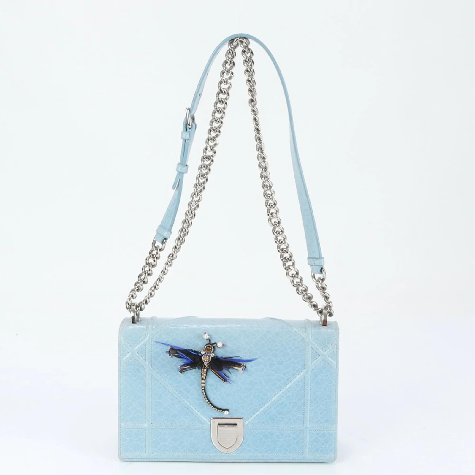 Christian Dior Diorama Stone Bijou Dragonfly Leather Shoulder Bag Light ...