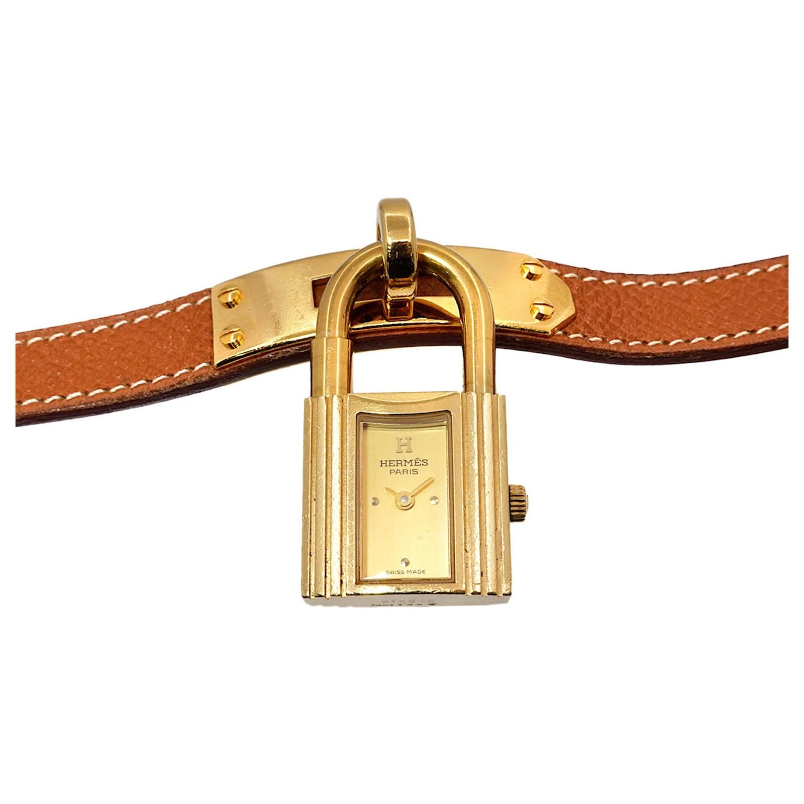 Hermès Hermes Kelly Watch Ladies Gold Brown Quartz Padlock ref.1998018 ...