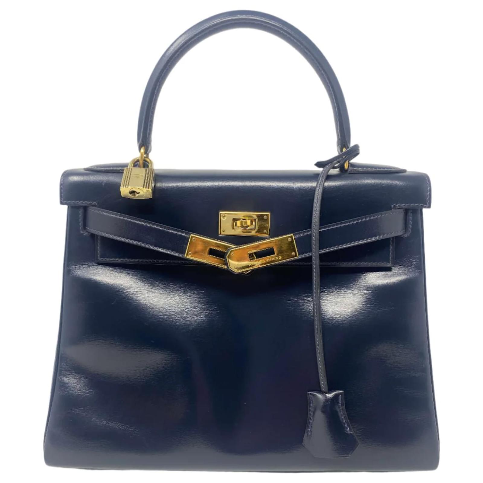 Hermès Hermes Kelly 28 in Midnight Blue Box Leather ref.1998171 - Joli ...