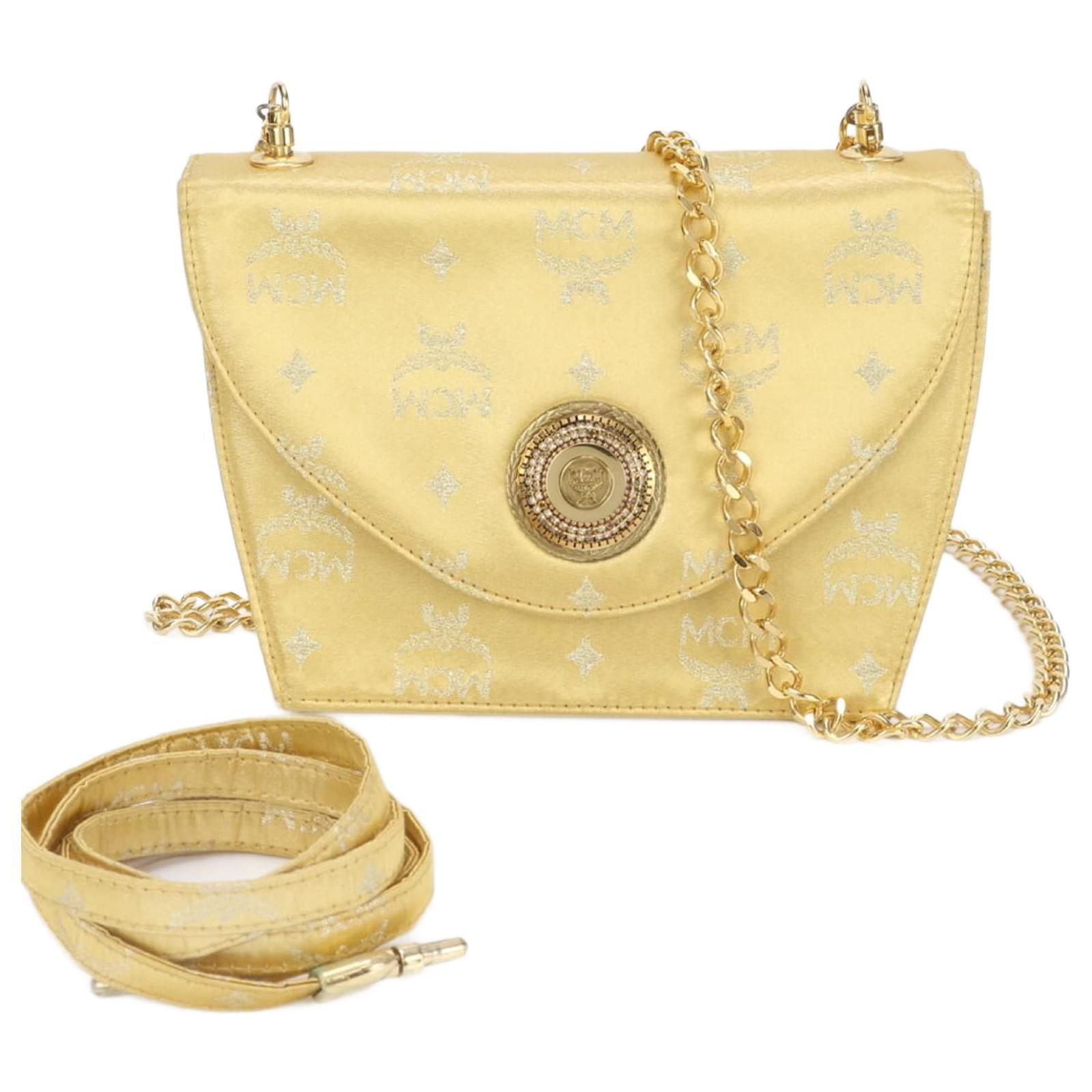 MCM Visetos Gold Chain Shoulder Bag Golden ref.1998504 - Joli Closet