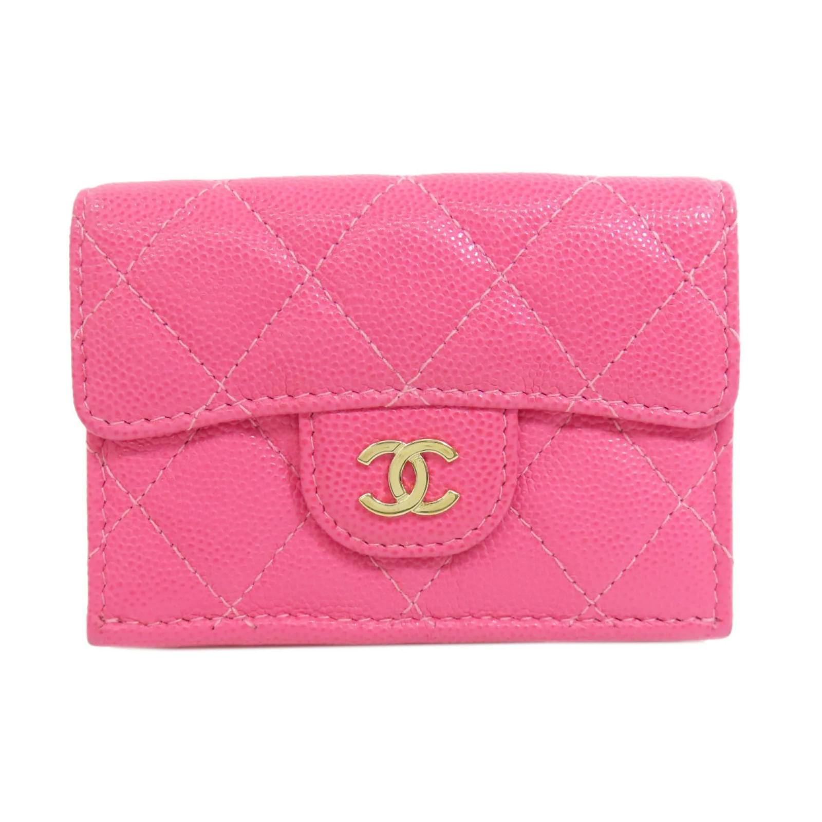Chanel Pink Tri-fold Wallet Leather ref.1998966 - Joli Closet