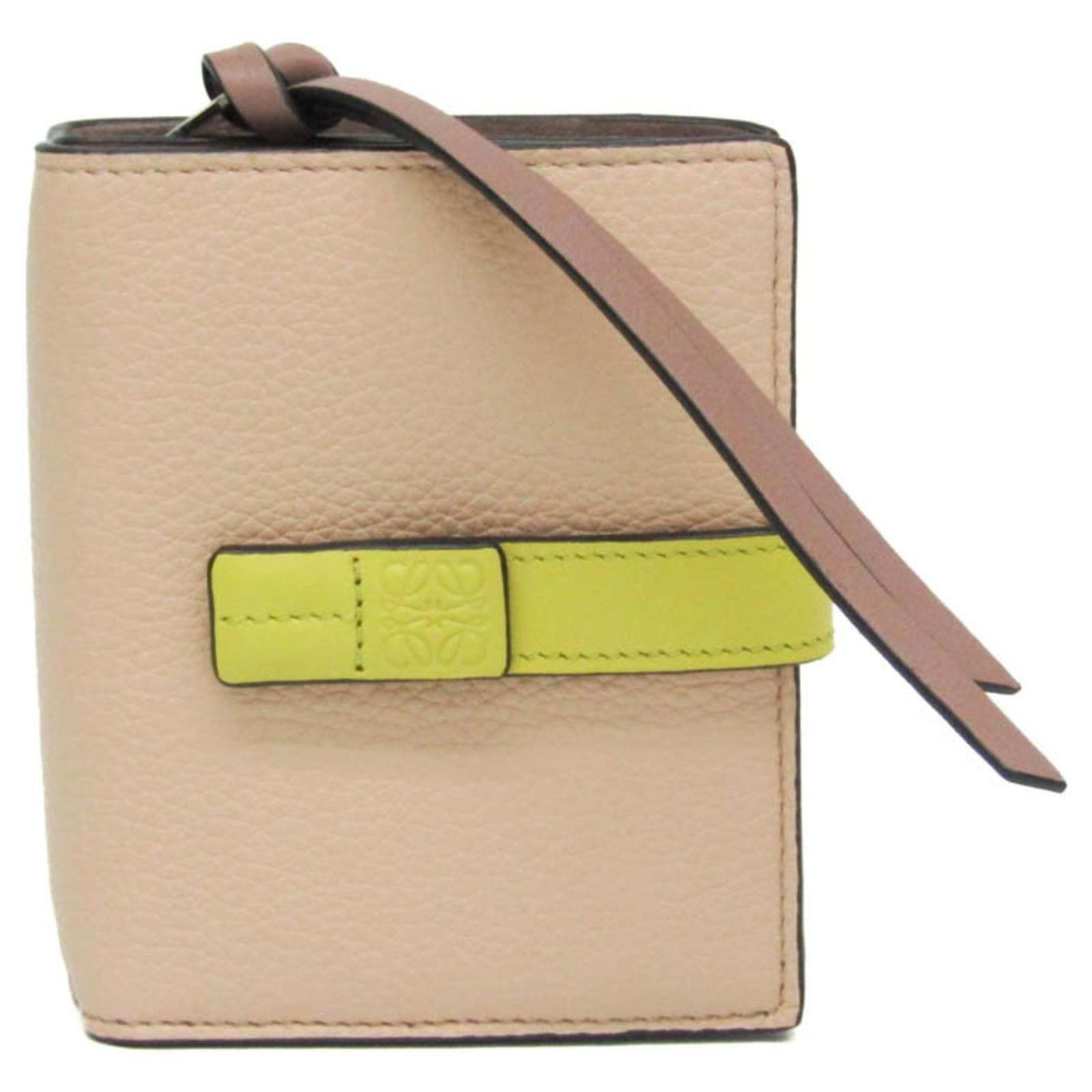 Loewe Compact zip wallet Beige Leather ref.1999027 - Joli Closet