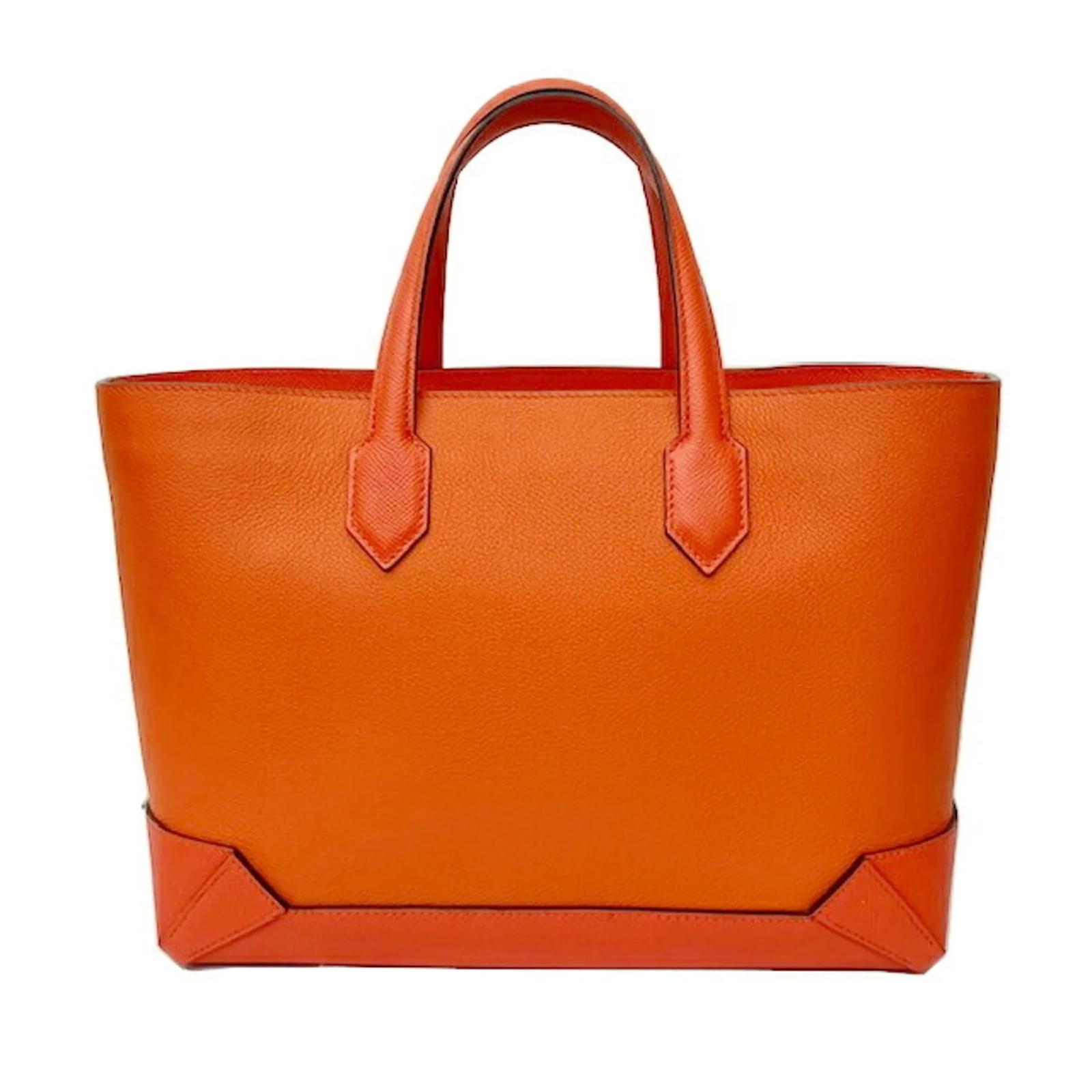 Hermès Hermes Maxi Box Cabas 30 Handbag Orange Leather ref.2000056 - Joli Closet