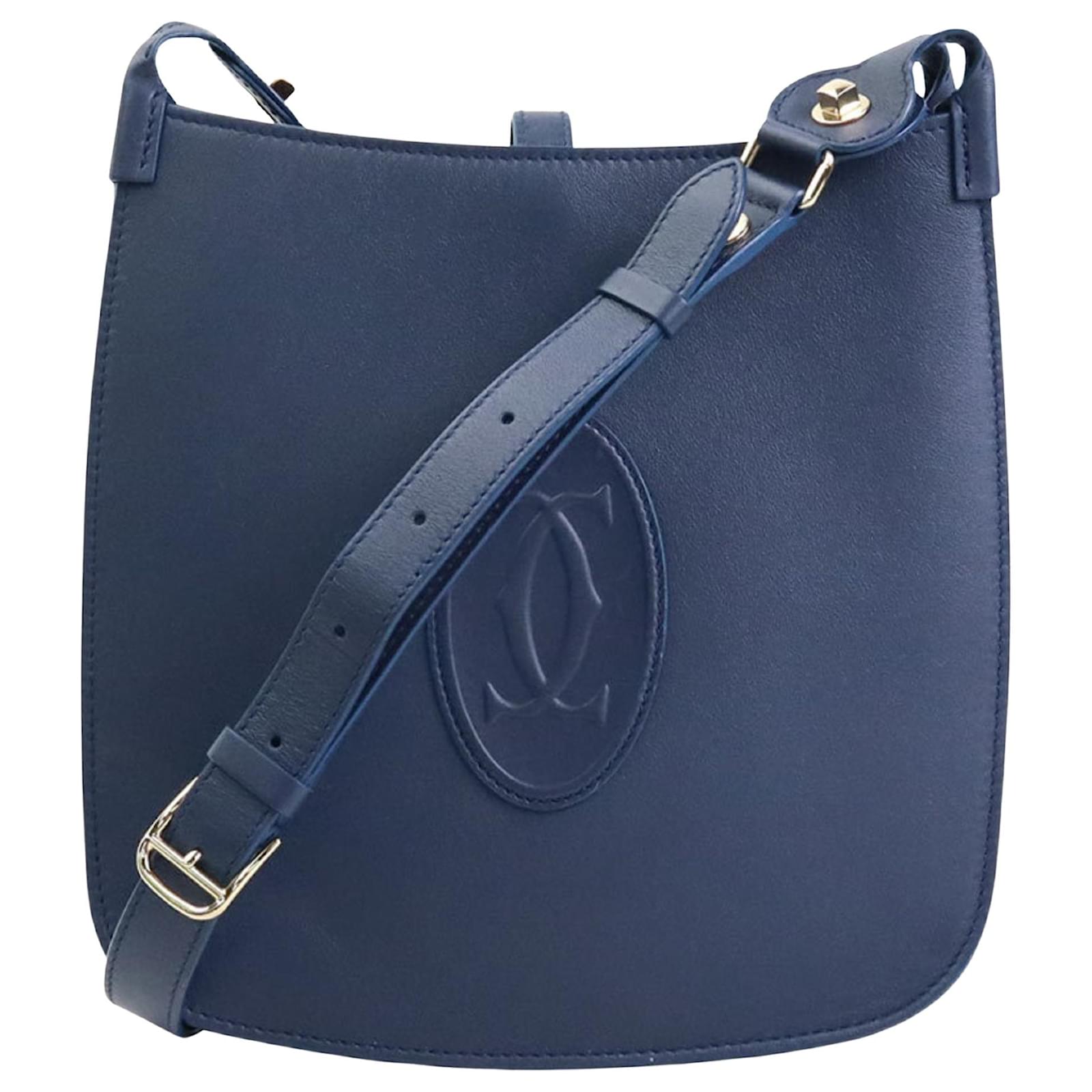 Cartier Must de Cartier Navy blue Leather ref.2001112 - Joli Closet