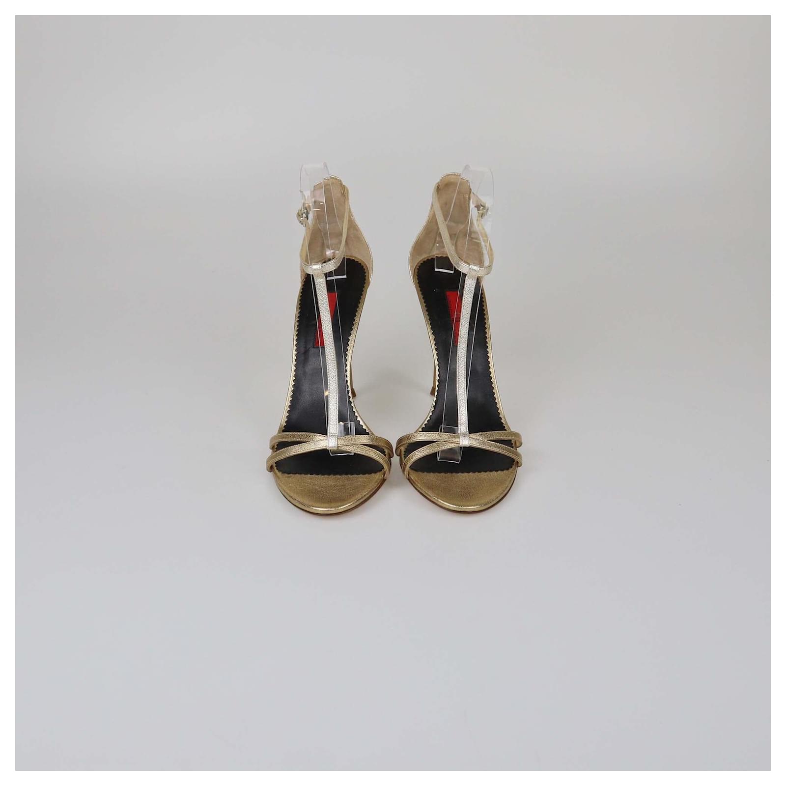 CAROLINA HERRERA Sandals T.EU 39 Leather Golden ref.2001165 - Joli Closet