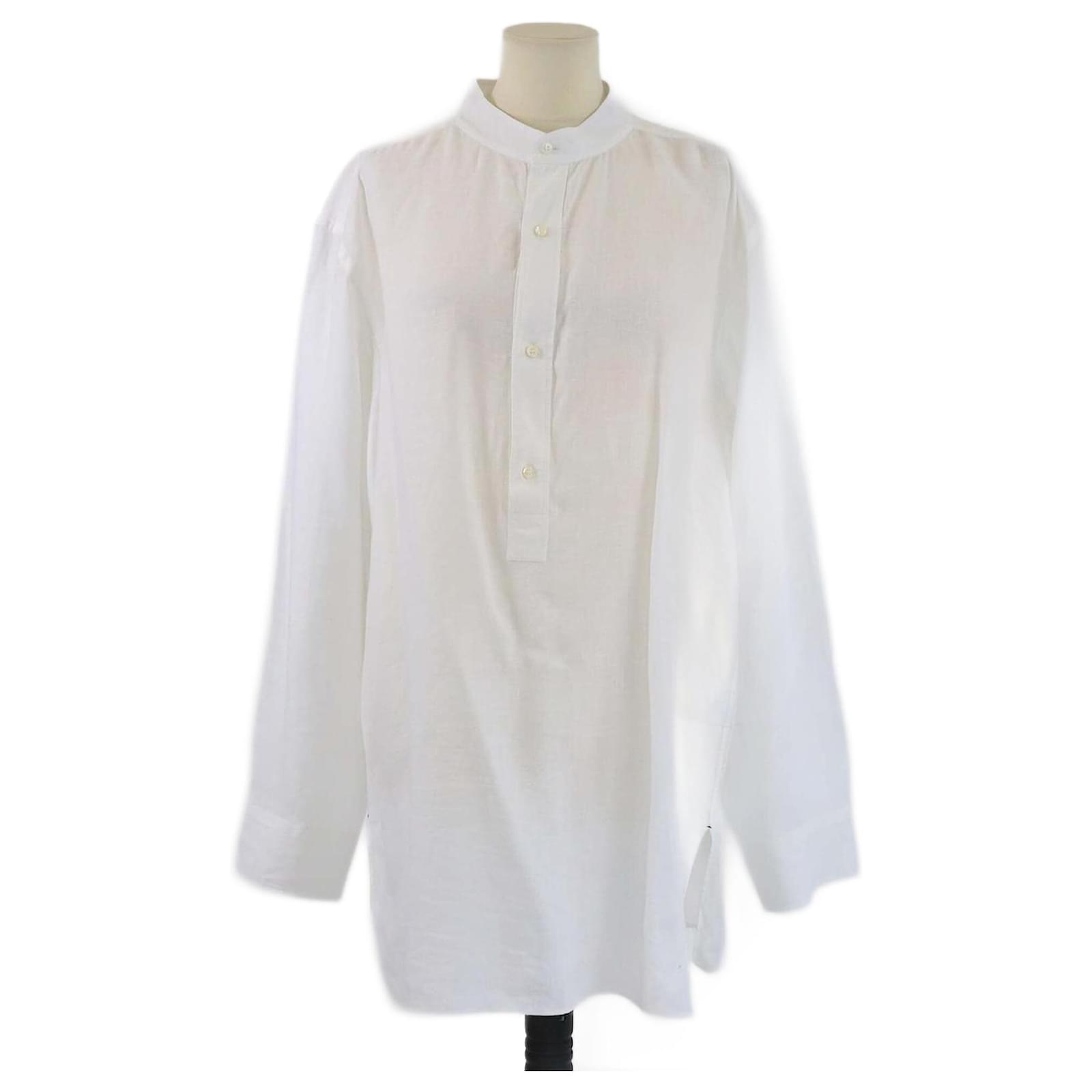 LORO PIANA Shirts T.International M Linen White ref.2001183 - Joli Closet