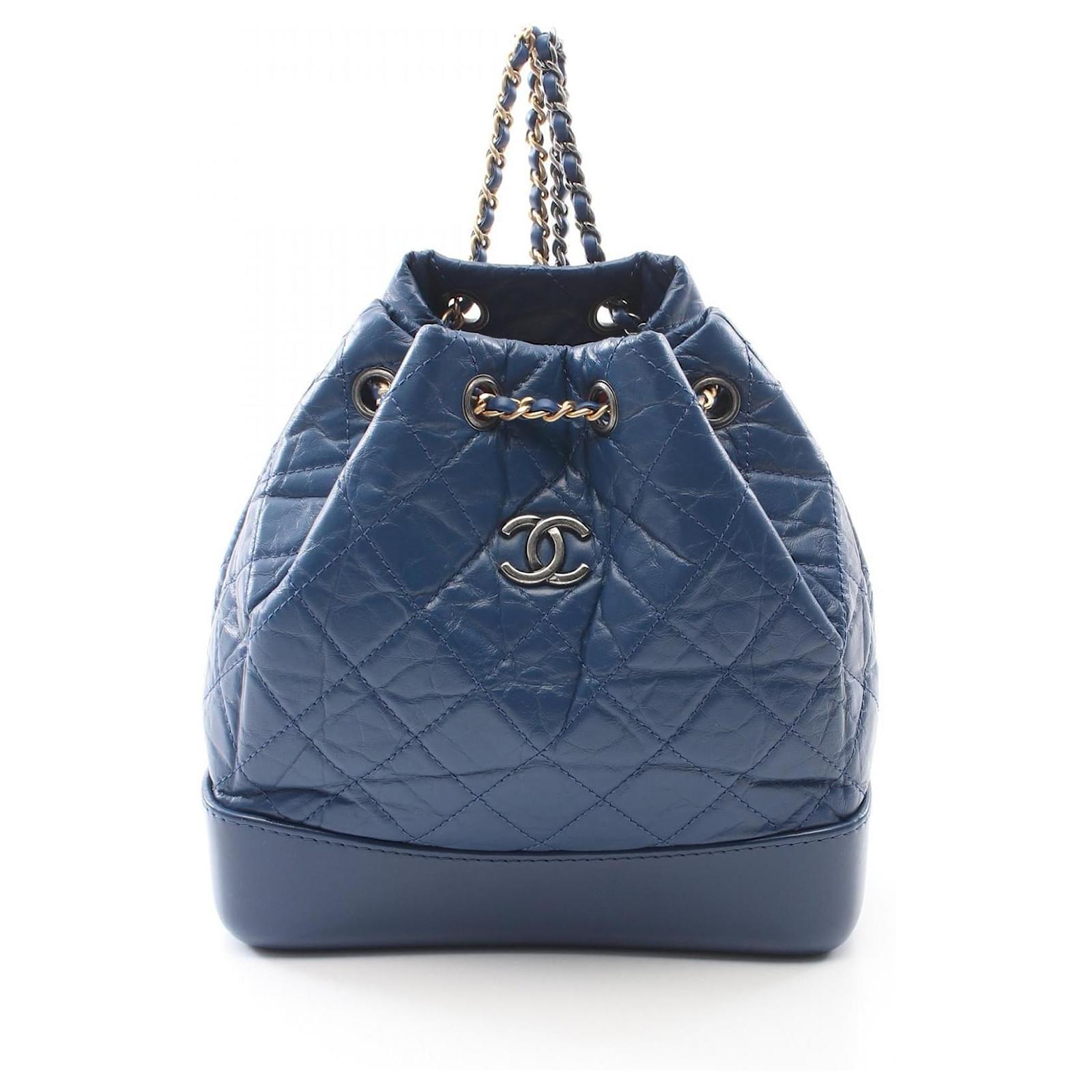 Chanel Gabrielle Leather Backpack Blue ref.2002060 - Joli Closet