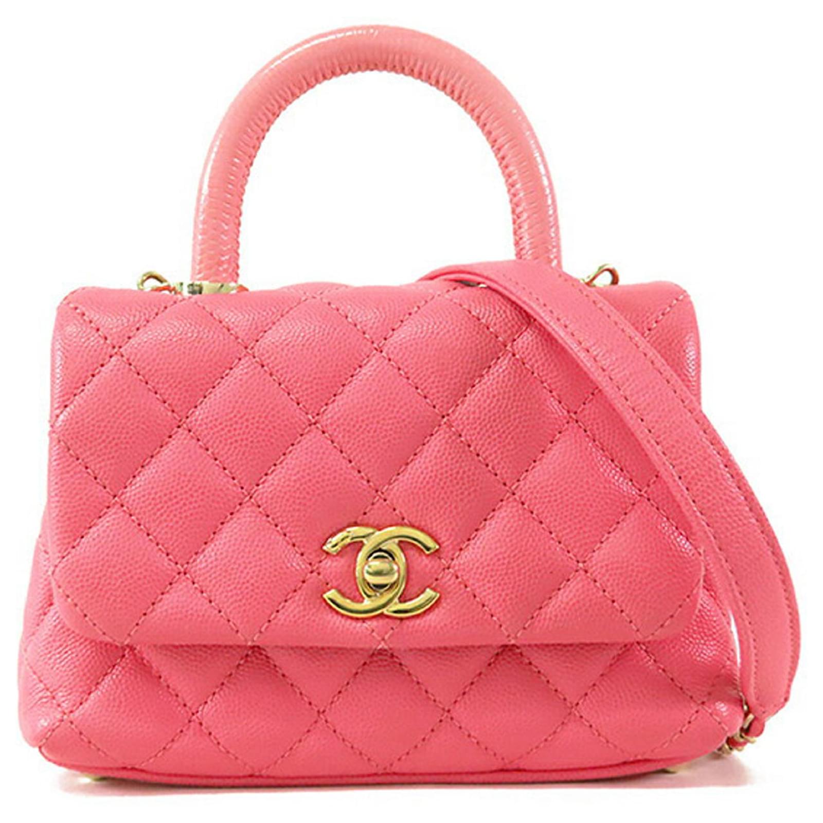 Coco Handle Chanel Pink Extra Mini Caviar and Lizard Embossed Coco Top ...