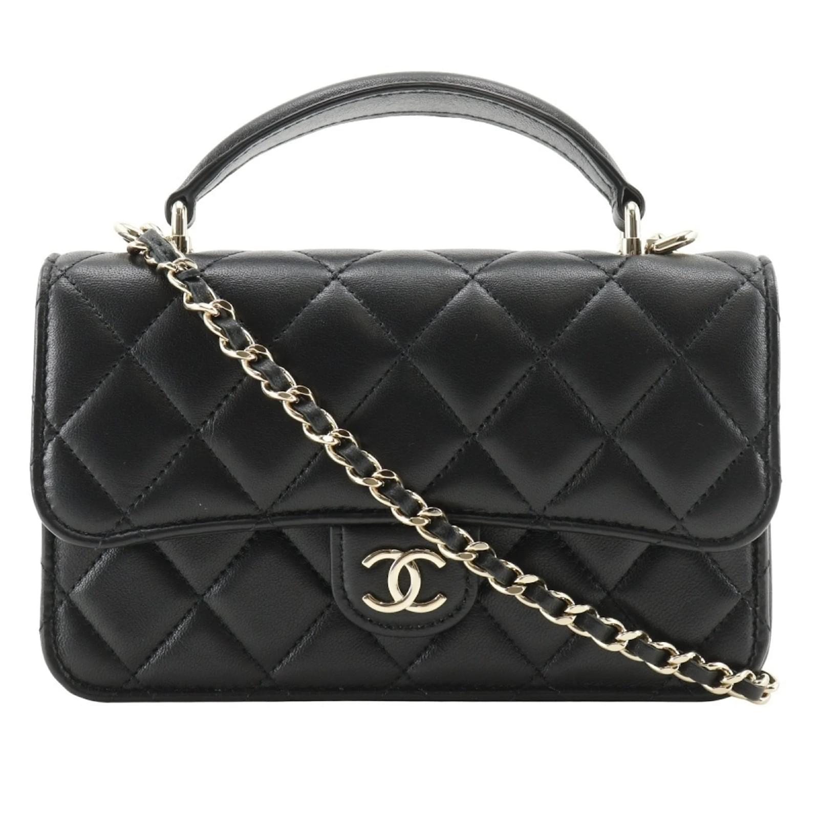 Chanel Mini Chain Shoulder Bag Black Leather ref.2002673 - Joli Closet