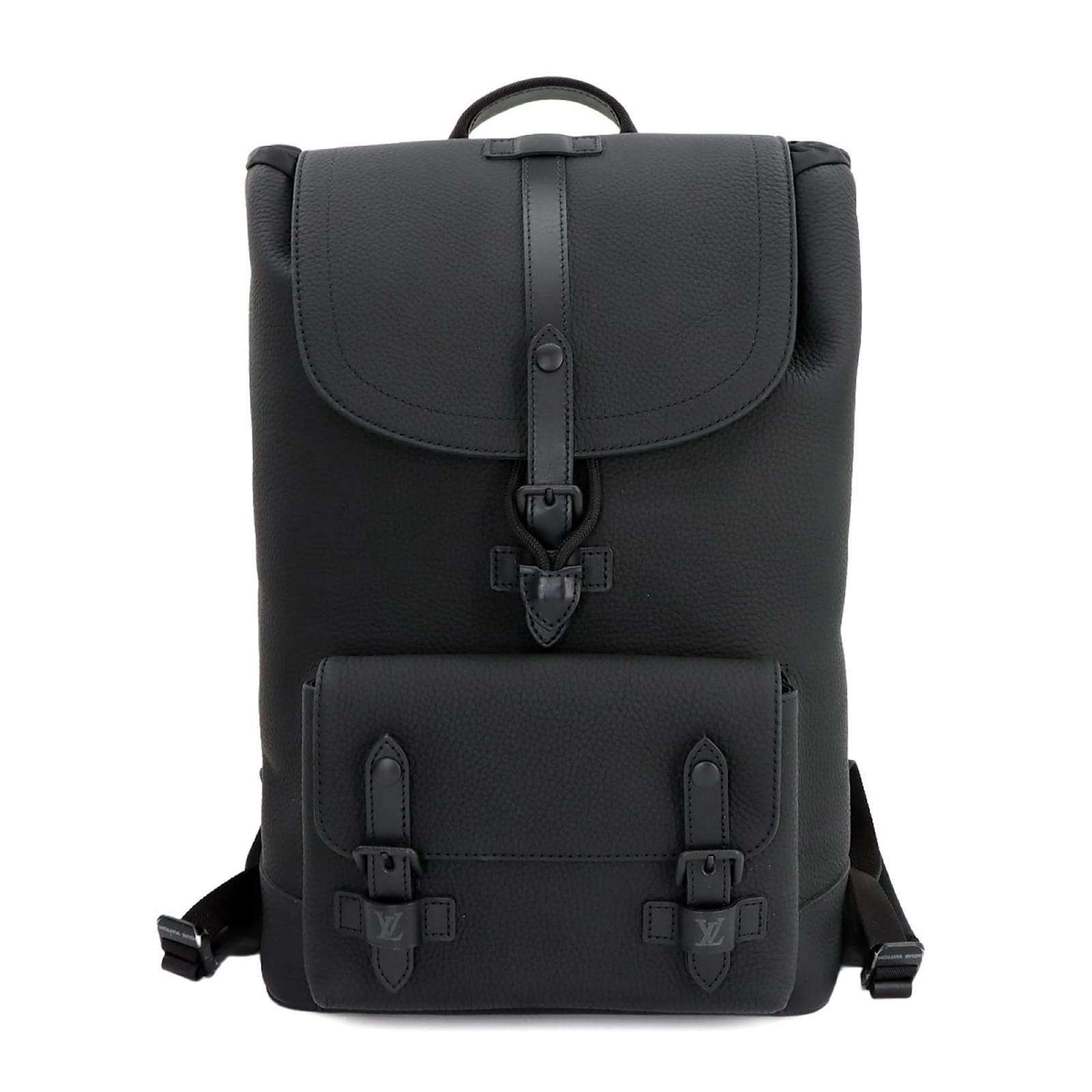 Louis Vuitton Christopher Backpack in Black Taurillon Leather ref ...
