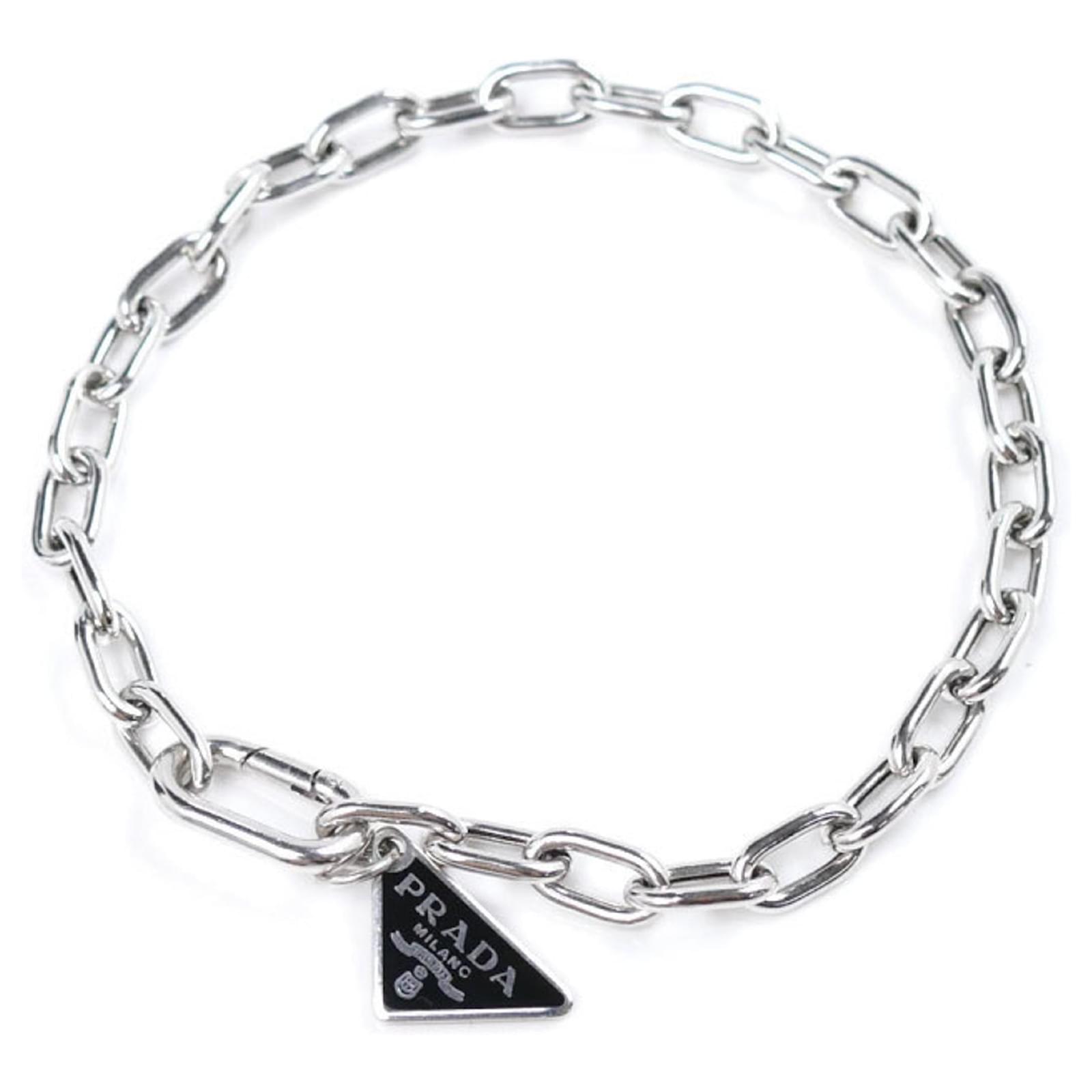 Prada Triangle Logo Silvery Silver ref.2004398 - Joli Closet