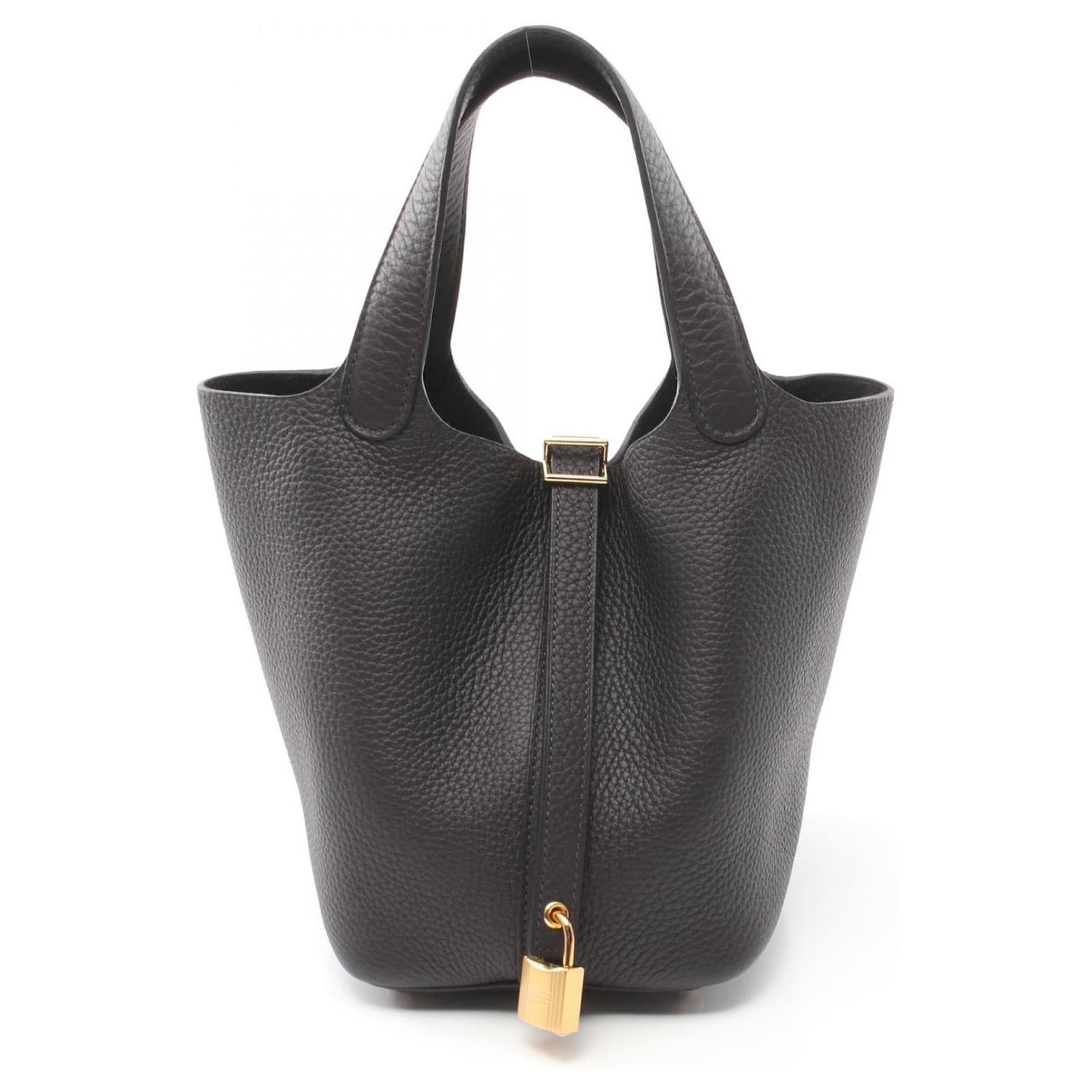 Hermès Hermes Picotin Lock PM Leather Handbag Black ref.2005067 - Joli ...