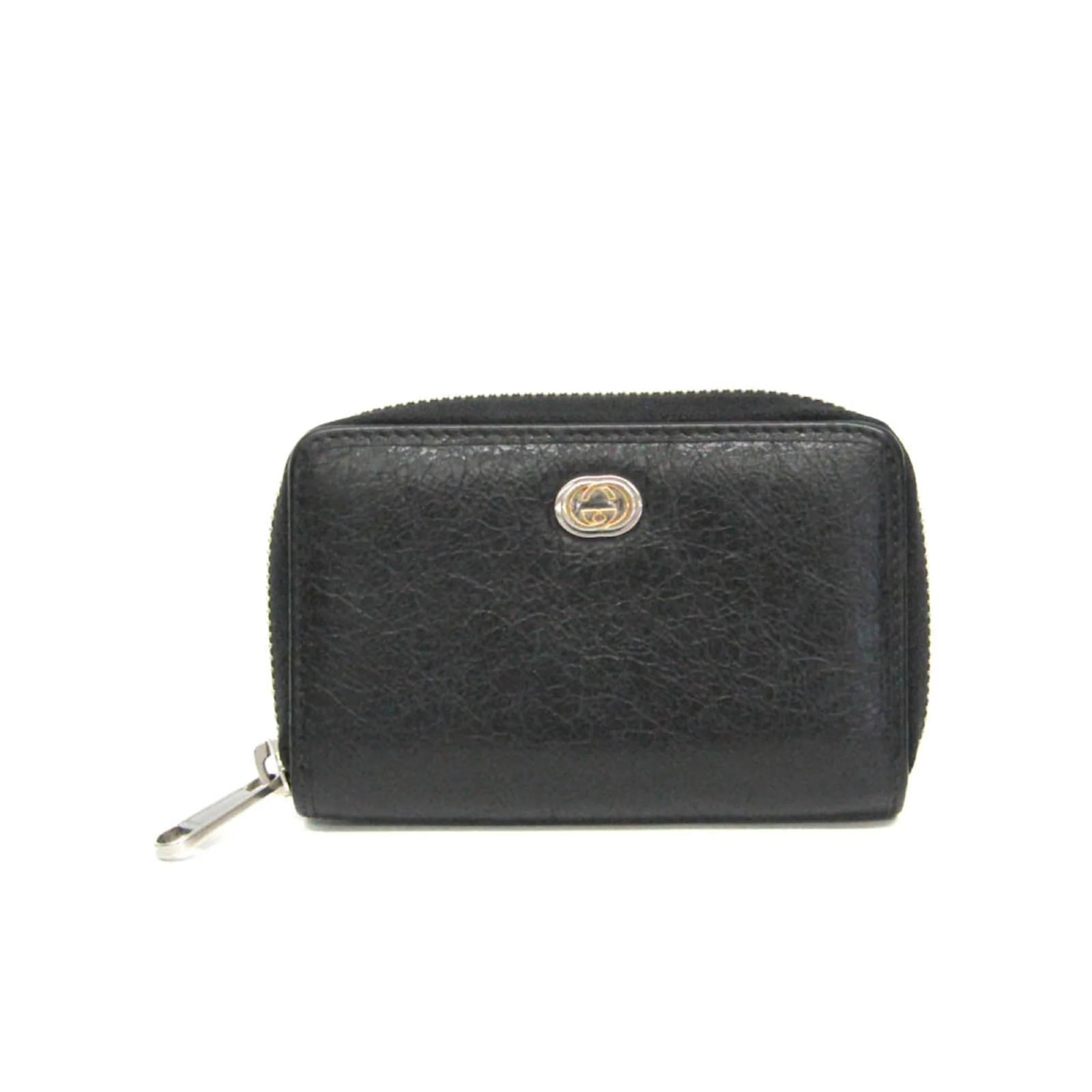 Gucci Interlocking G Coin Case Black Leather ref.2005523 - Joli Closet