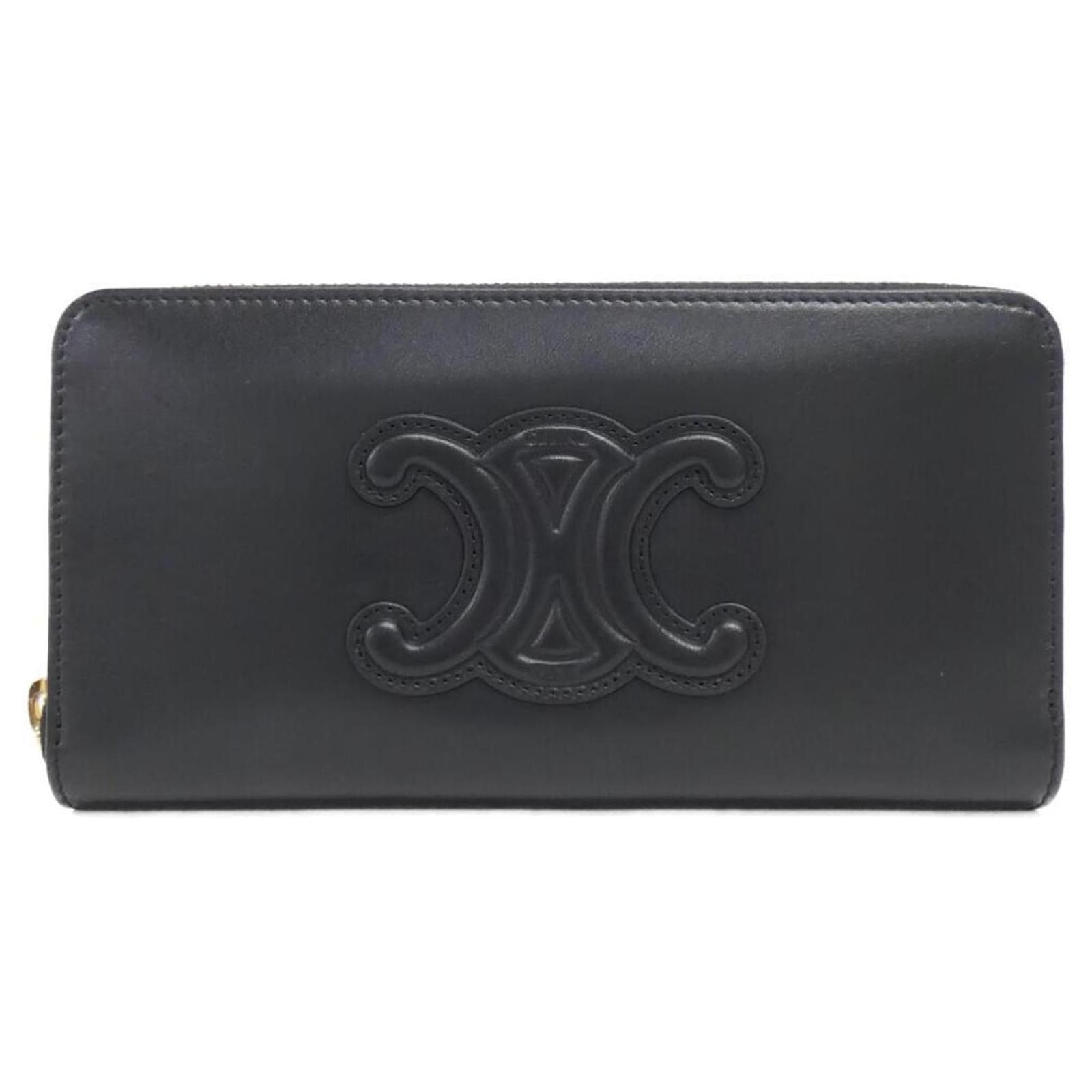 Céline Celine Long Bi-Fold Wallet Black Leather ref.2005568 - Joli Closet