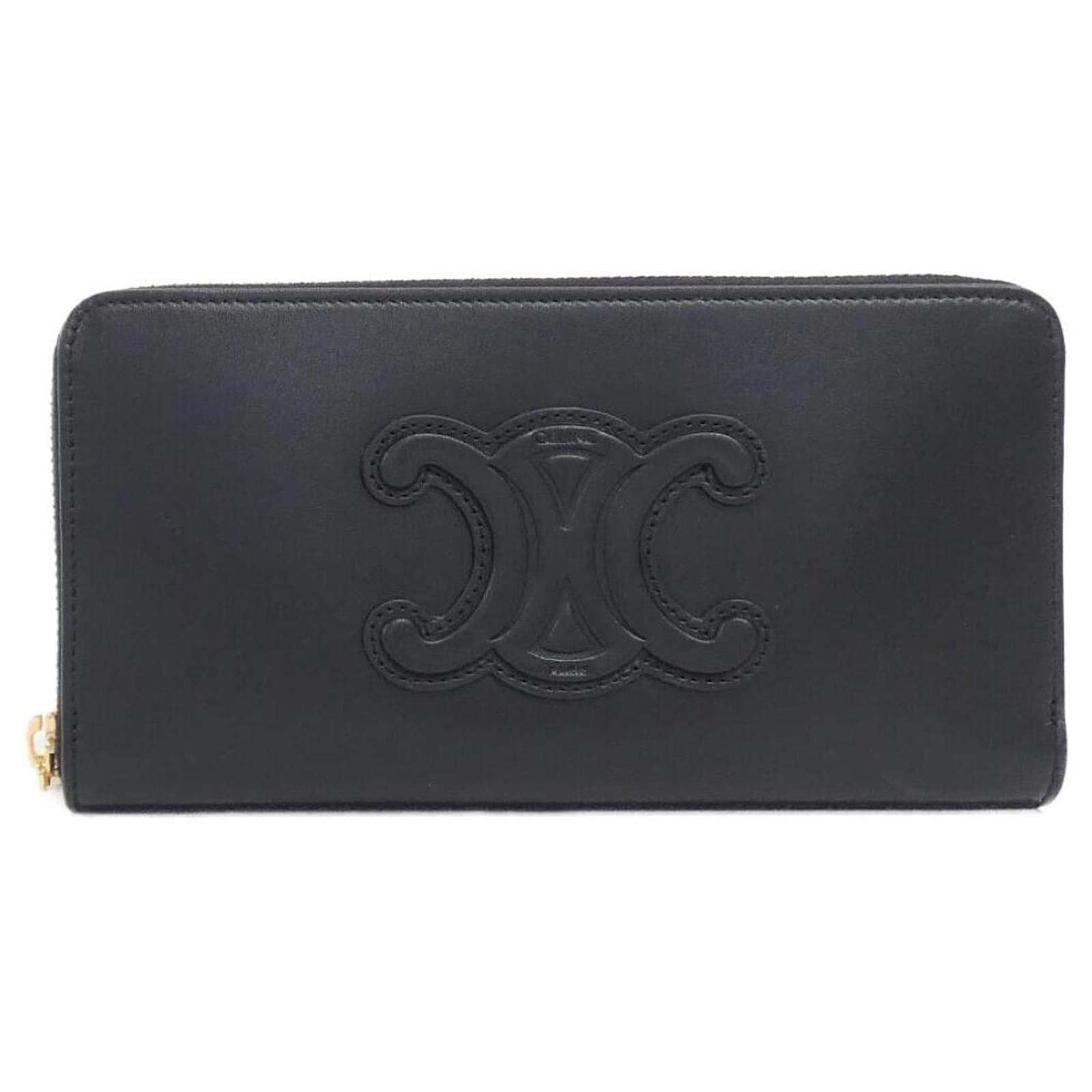 Céline Celine Long Bi-Fold Wallet Black Leather ref.2005574 - Joli Closet