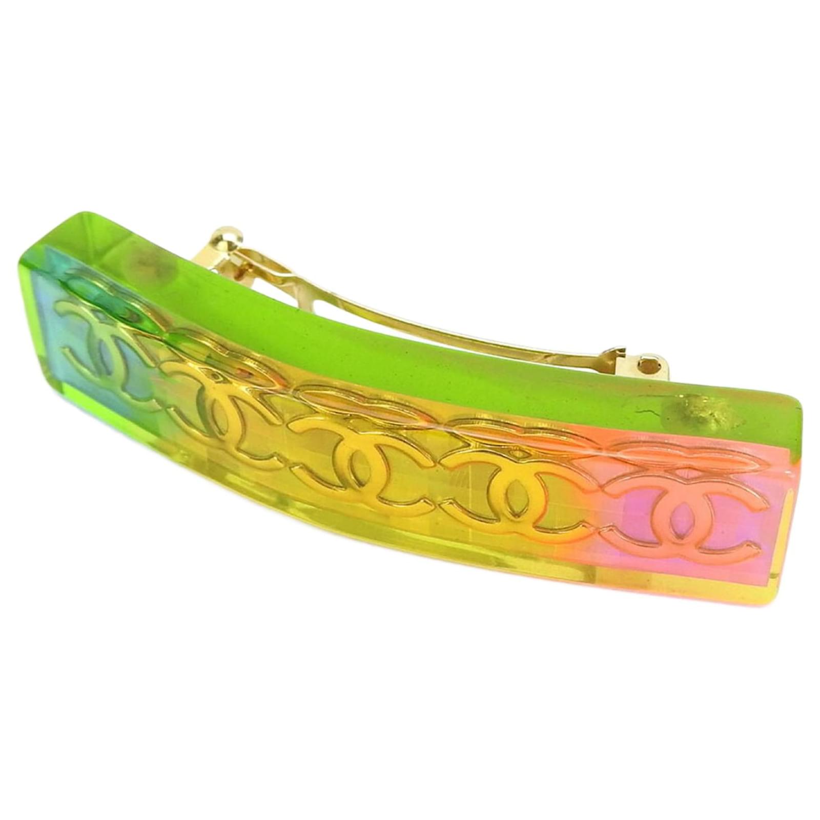Chanel Valletta Coco Mark Clear Rainbow Multicolor Barrette Multiple ...