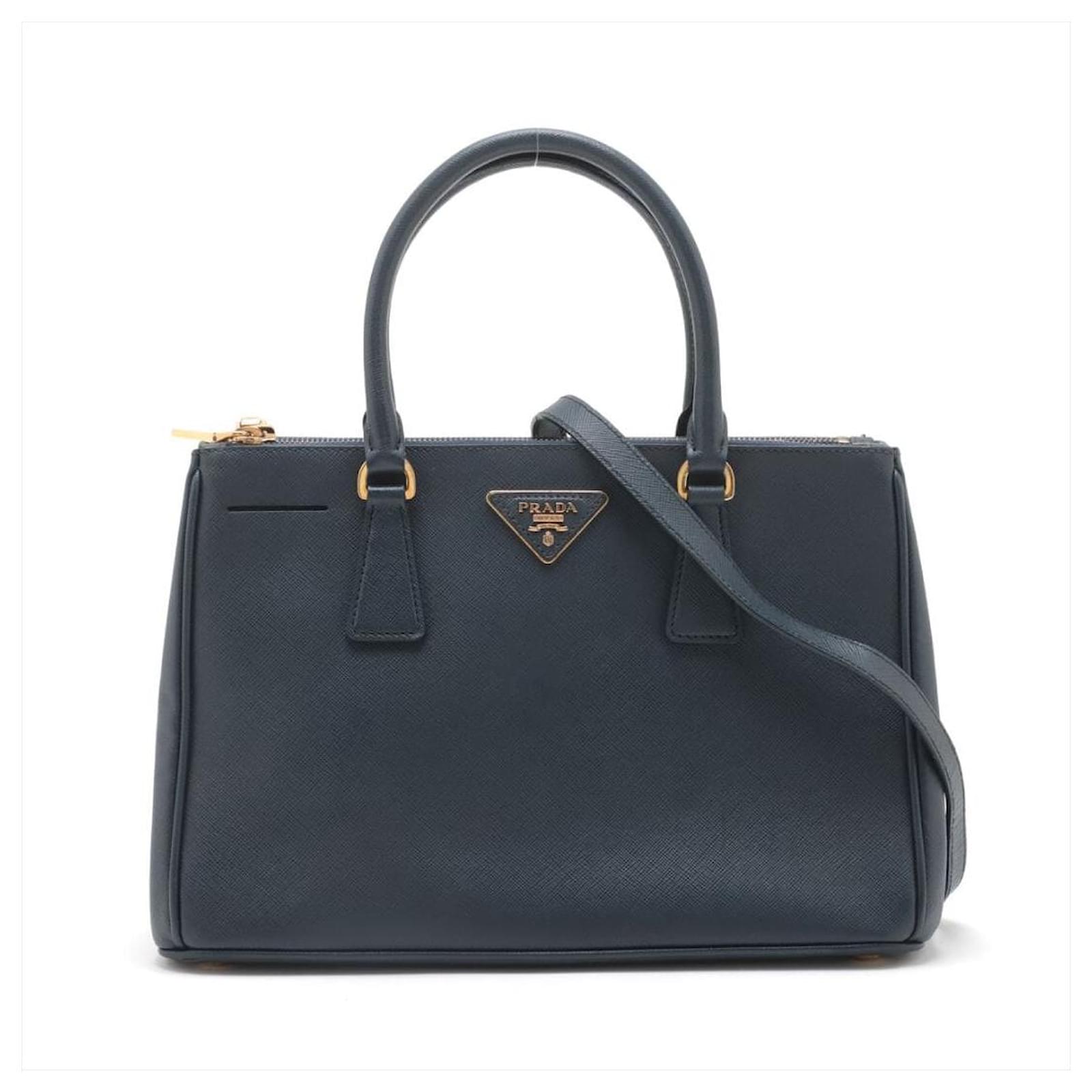 Prada Navy blue Galleria Saffiano leather 2way bag ref.2008063 - Joli ...