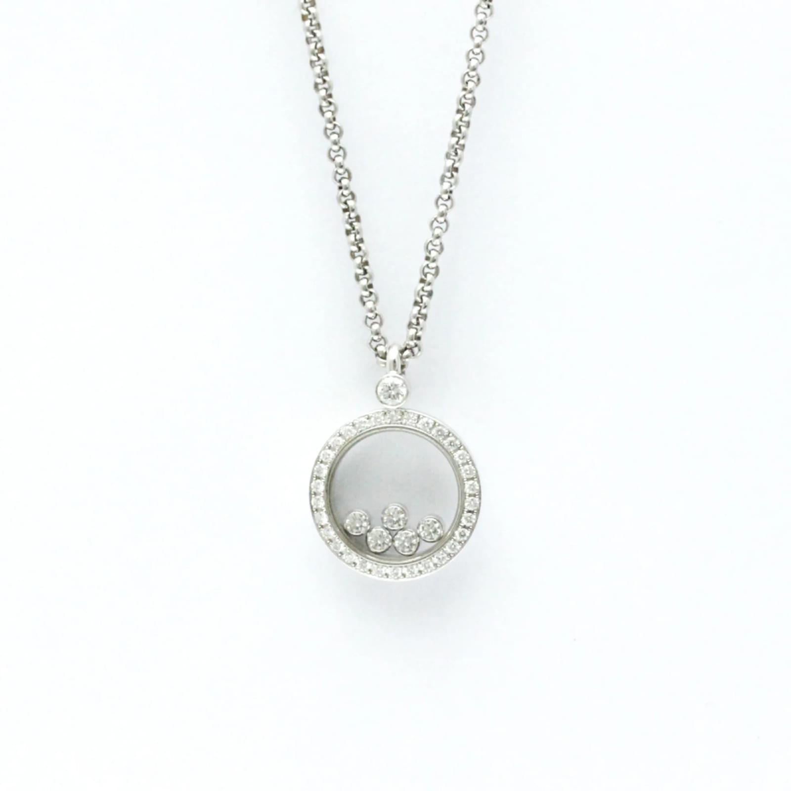 Chopard Happy Diamond Pendant Necklace Silvery White gold ref.2008426 ...
