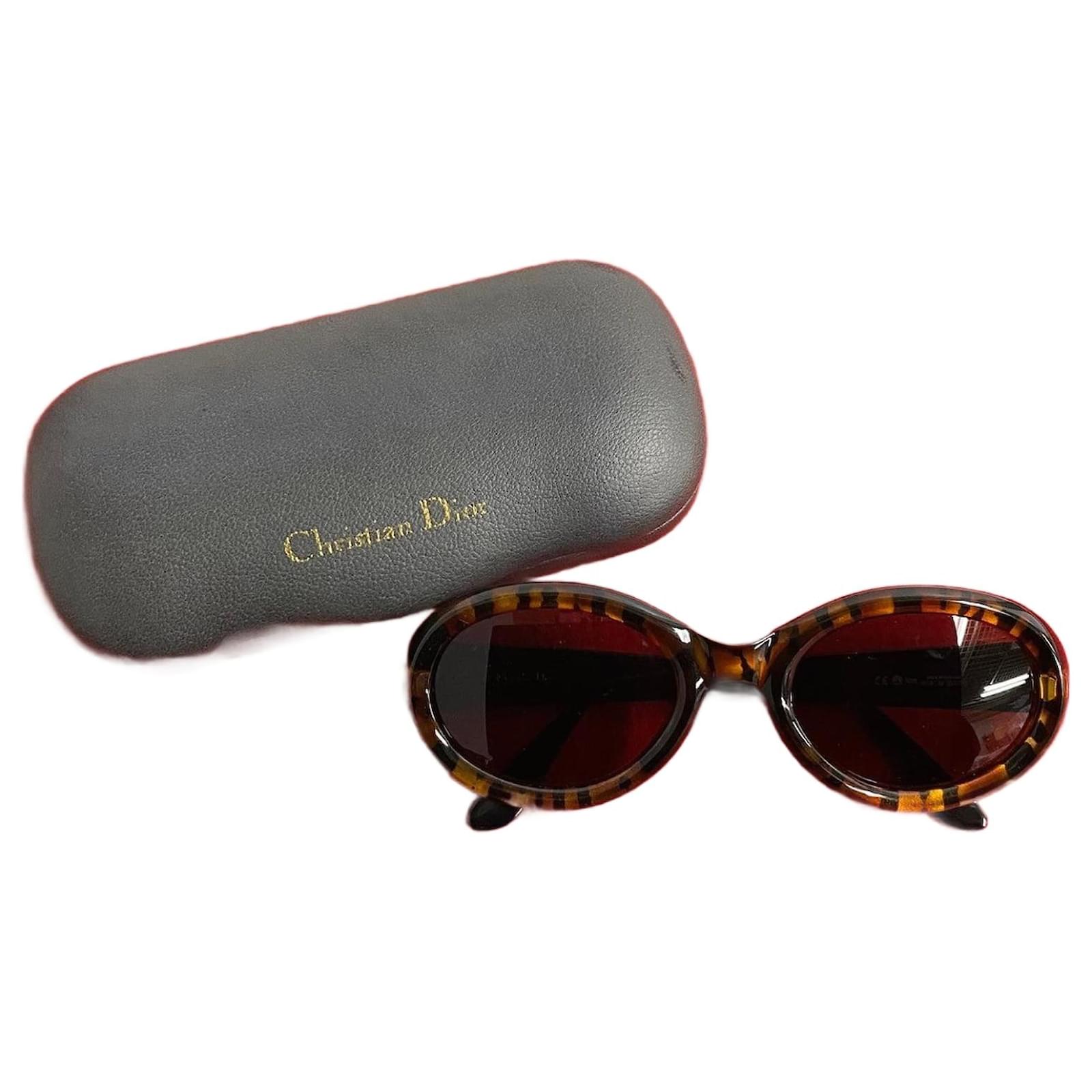 Christian Dior Dior Leopard Oval Frame Plastic Sunglasses Brown ref ...