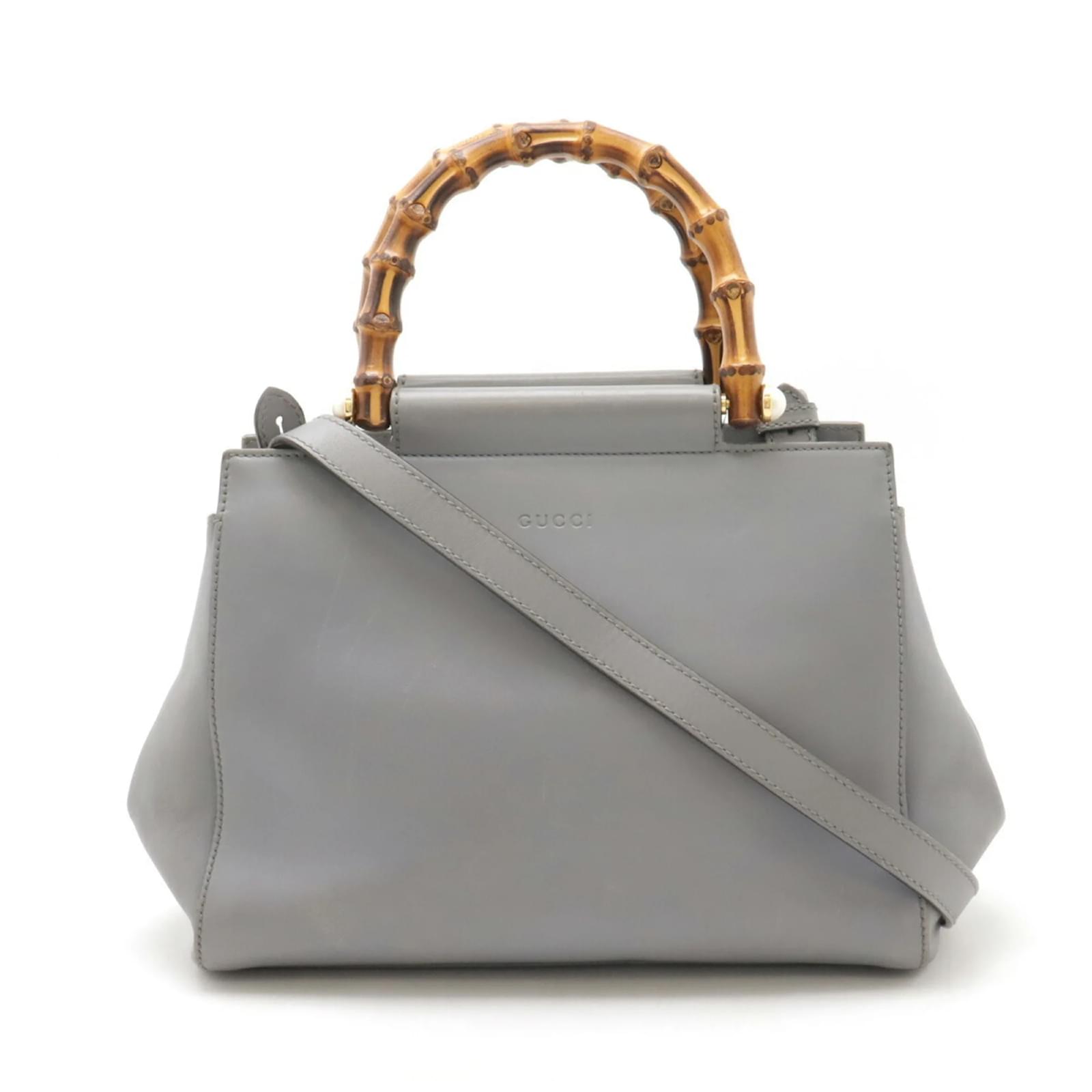 Gucci Nimfair Small Bamboo Handbag Brown Leather Pearl ref.2011297 ...