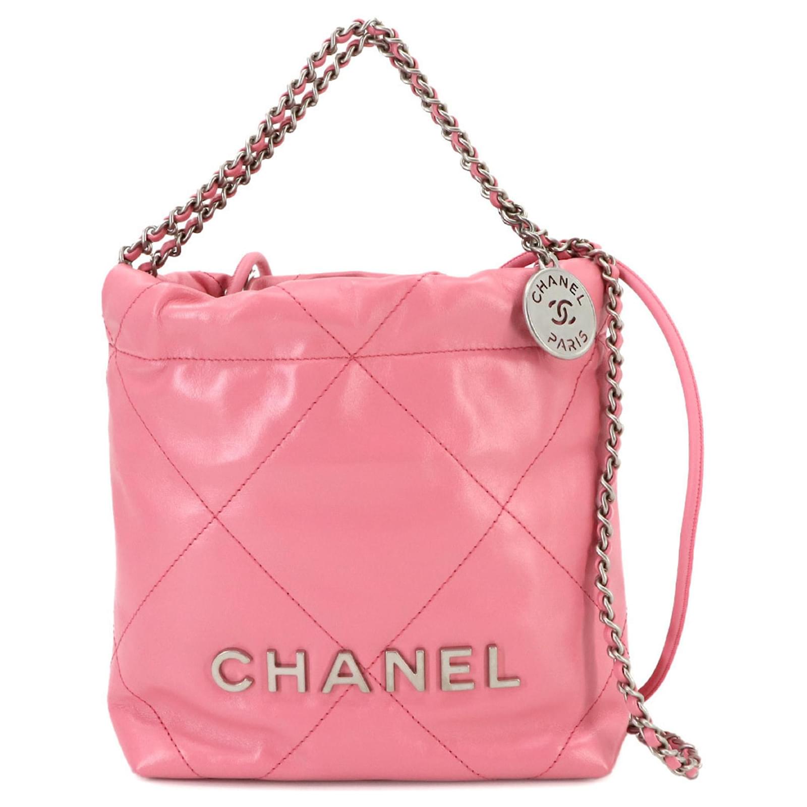 Chanel 22 Mini 2way Chain Hand Shoulder Bag Pink Leather ref.2011377 ...