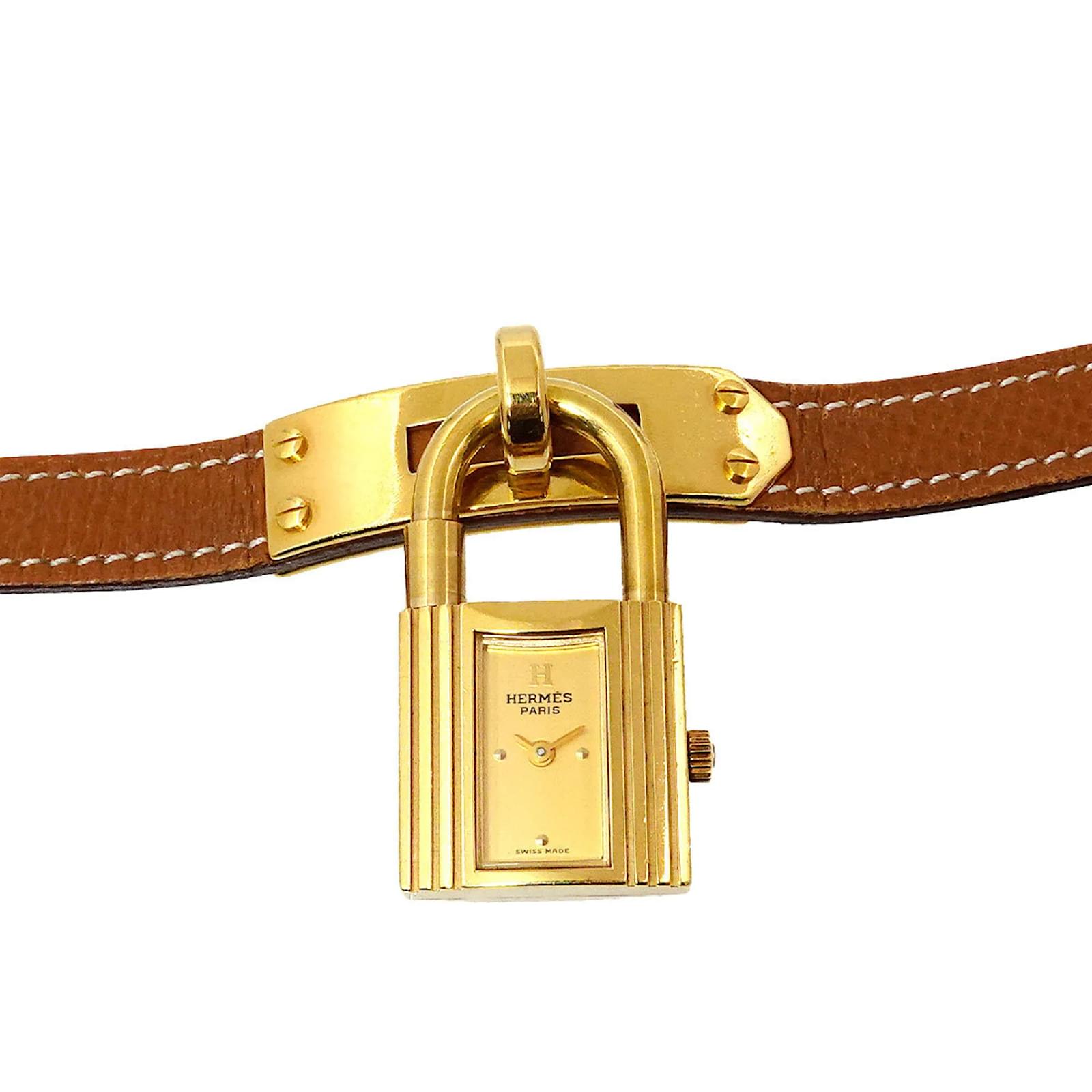 Hermès Hermes Kelly Watch Ladies Gold Brown Quartz Padlock ref.2011828 ...