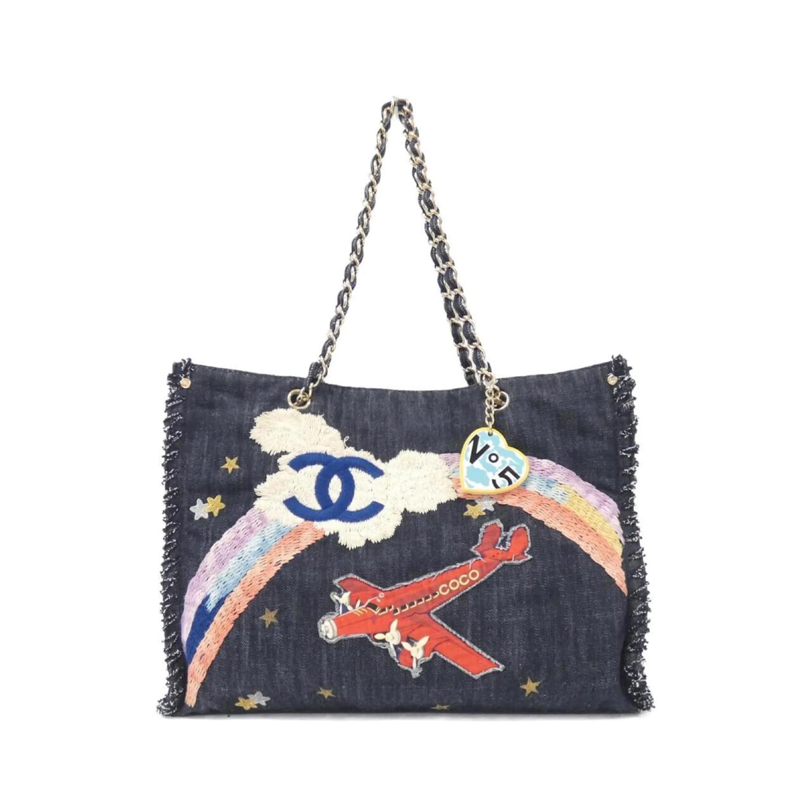 Chanel Denim Handbag Red Blue ref.2015004 - Joli Closet