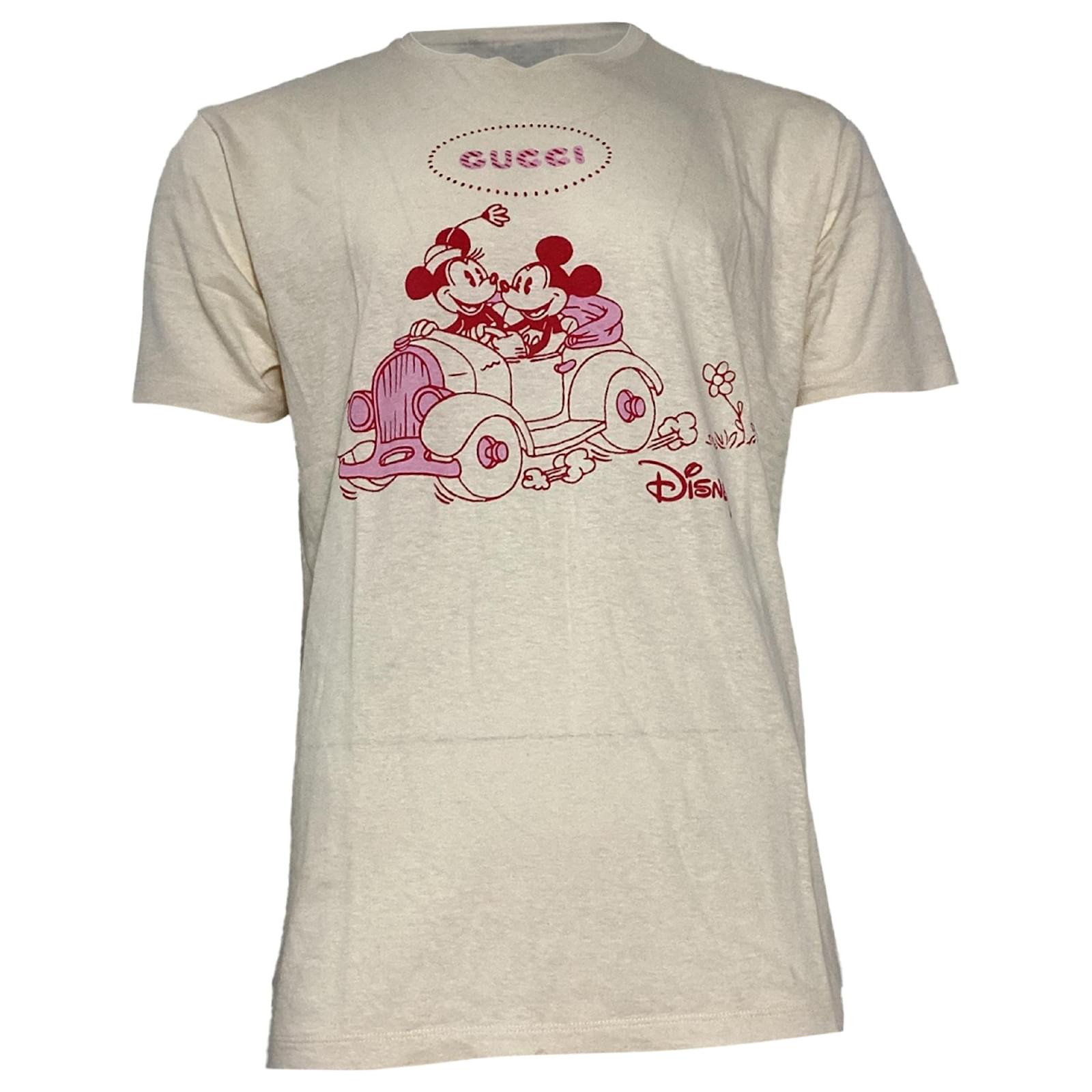 Gucci x Disney Mickey Mouse T-Shirt in Cream Cotton White ref.2015767 ...