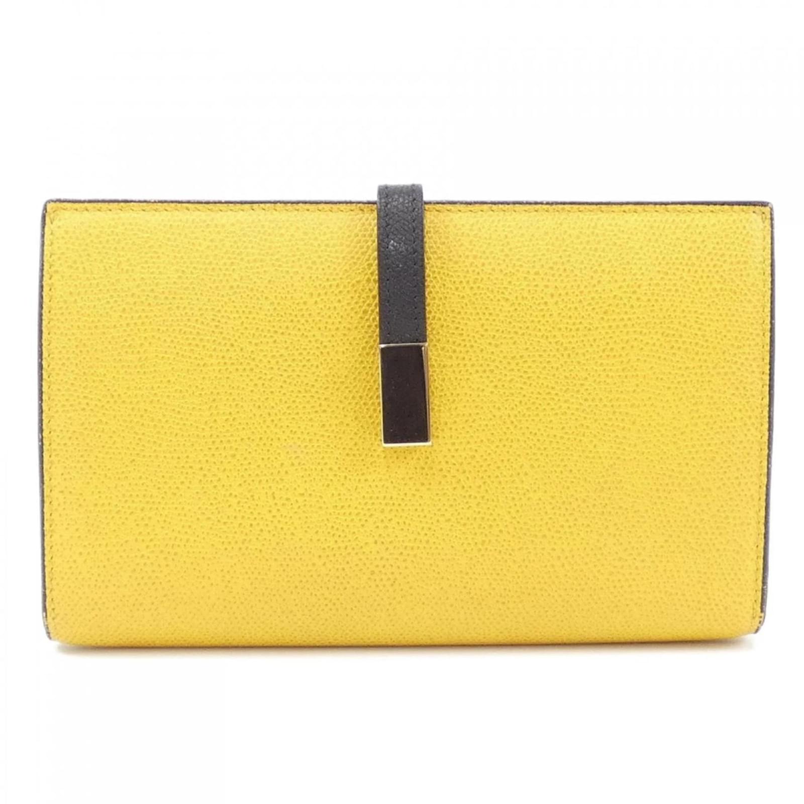 Valextra Bi-Fold Wallet Black Yellow ref.2016336 - Joli Closet