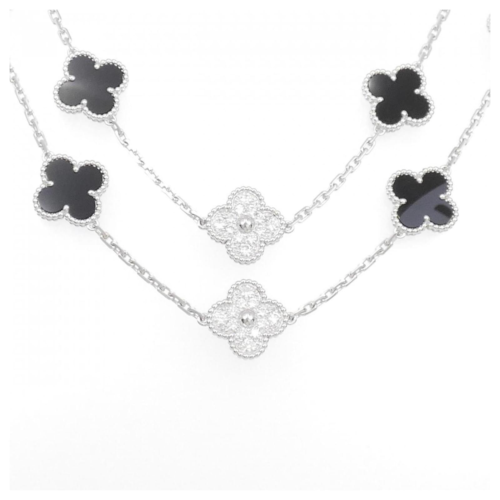 Collier Vintage Alhambra 20 Motifs de Van Cleef & Arpels Or blanc Doré ...