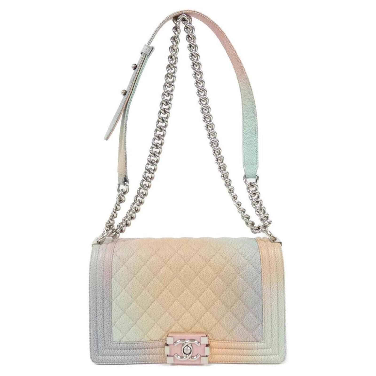 Chanel Boy Line 67086 Shoulder Bag Pink Multiple colors Leather ref ...