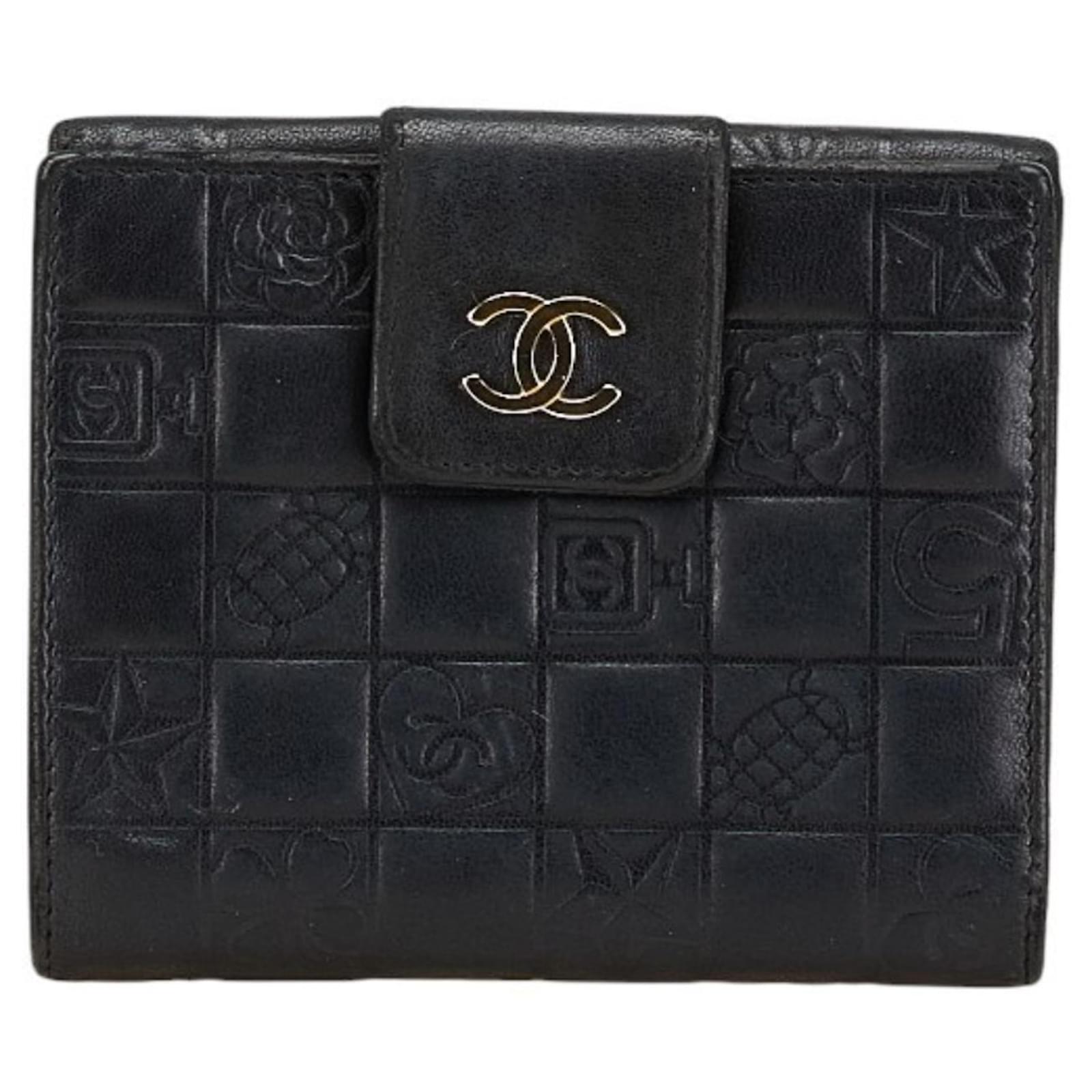 Chanel Icon Coco Mark Bi-fold Wallet Black Leather ref.2017229 - Joli ...